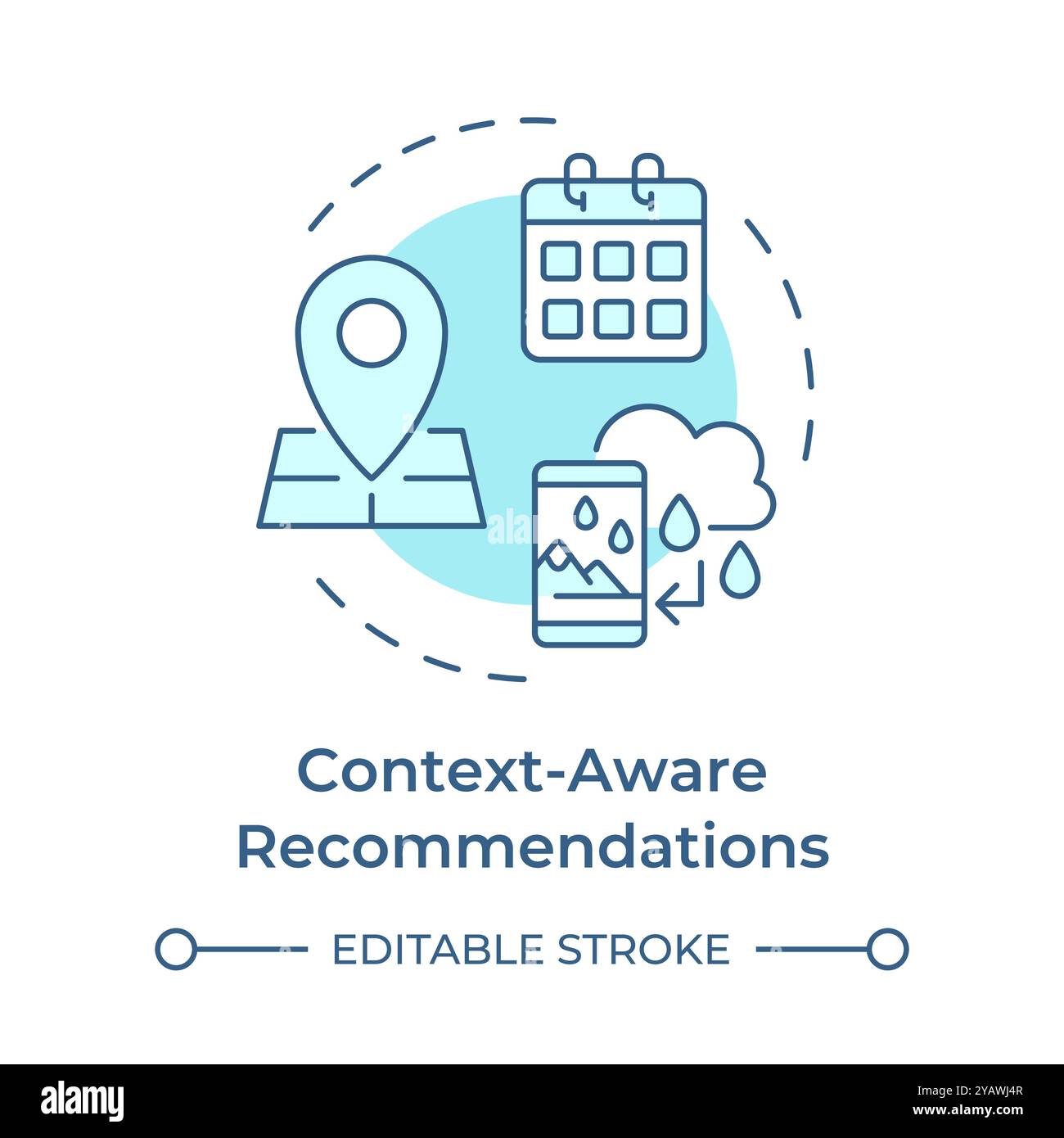 Context-aware recommendations soft blue concept icon Stock Vector Image ... Context-aware recommendations soft blue concept icon Stock Vector Image ...