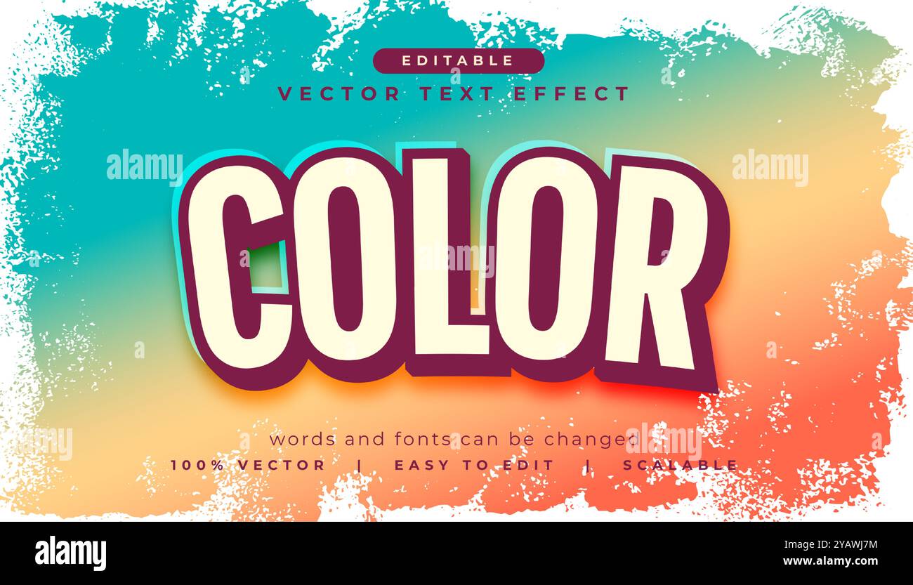 stylish color font text effect editable template vector Stock Vector Image & Art - Alamy