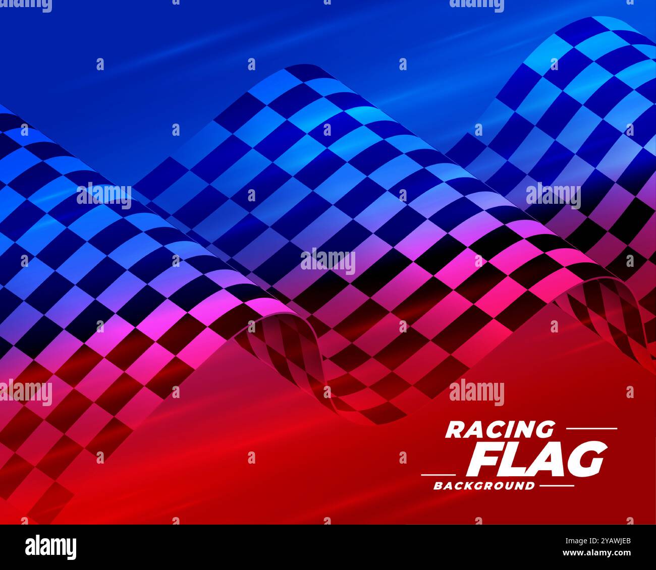wavy style black and white racing flag background for auto sport vector ...