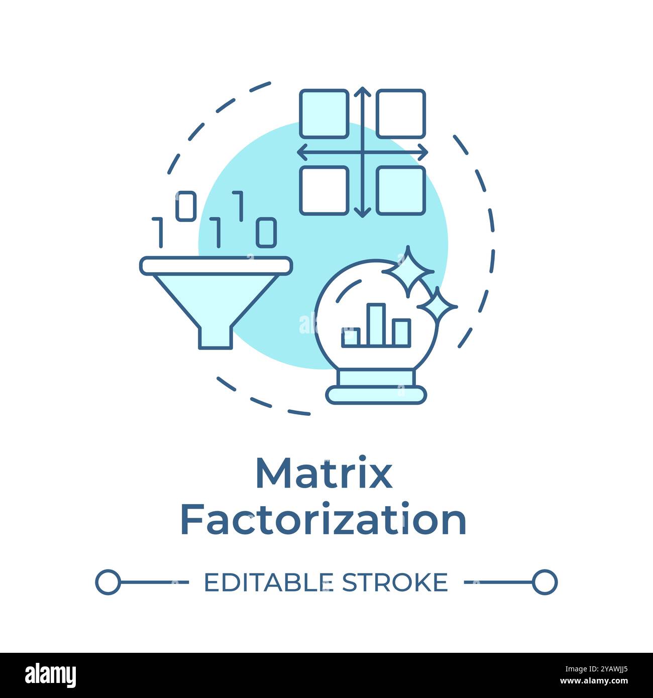 Matrix factorization soft blue concept icon Stock Vector Image & Art ...