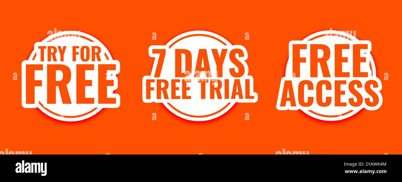 7 days free trial banner try now for full access vector Stock Vector ...