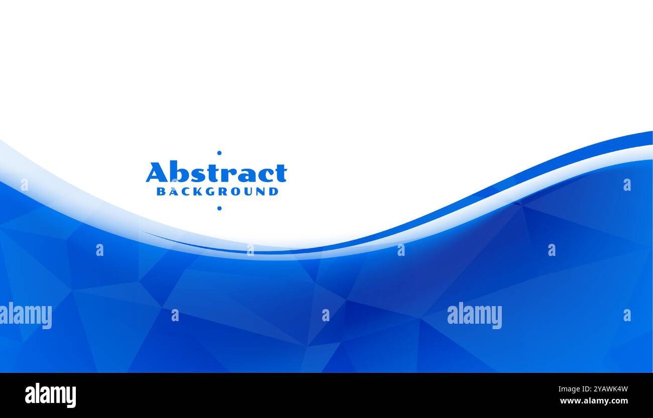 abstract blue wavy flow background with low poly design vector Stock ...