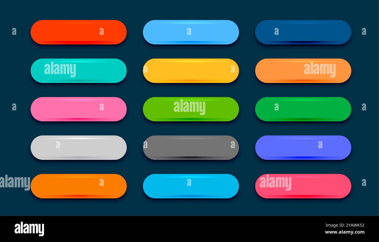 pack of web app button icons in various colors vector Stock Vector Image & Art - Alamy