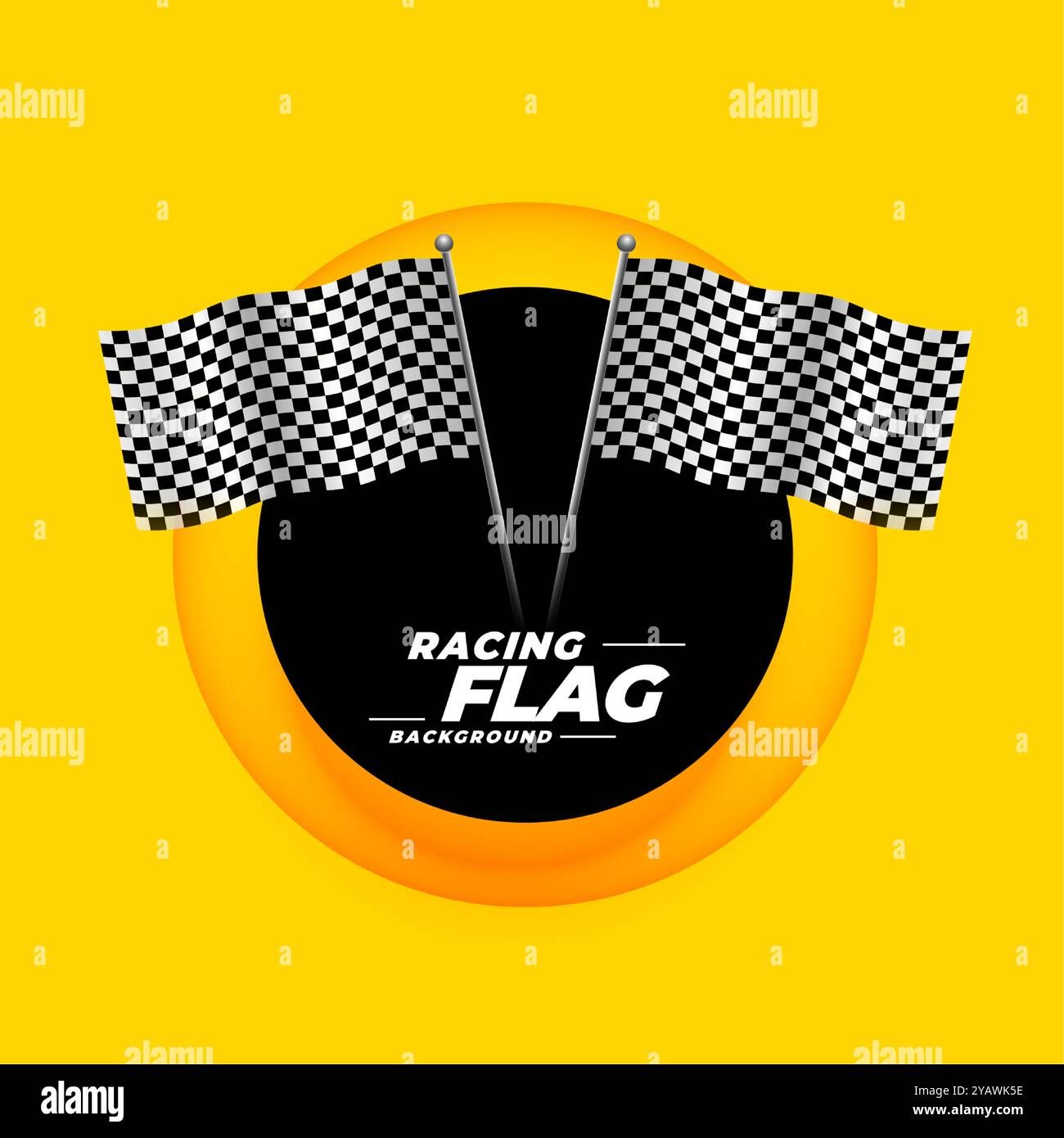 checkered rally flag yellow background for formula one sport vector ...