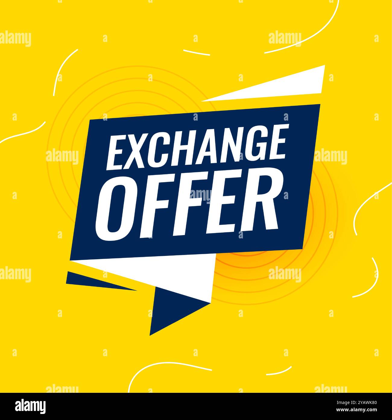 seasonal exchange offer yellow background replace in return vector ...