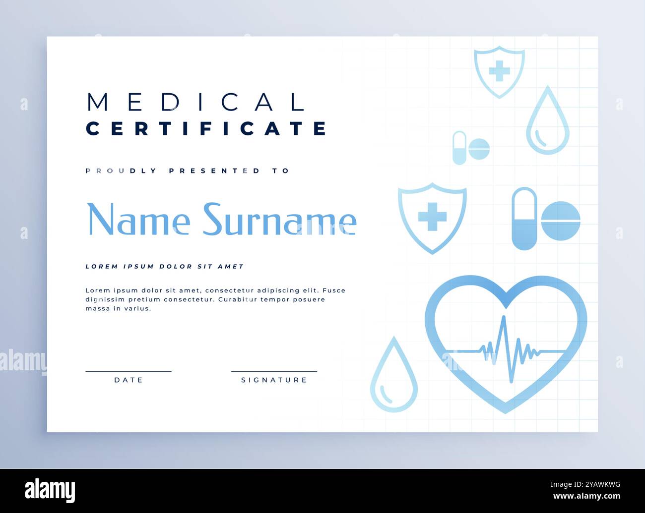 professional medical certificate or diploma template design vector ...