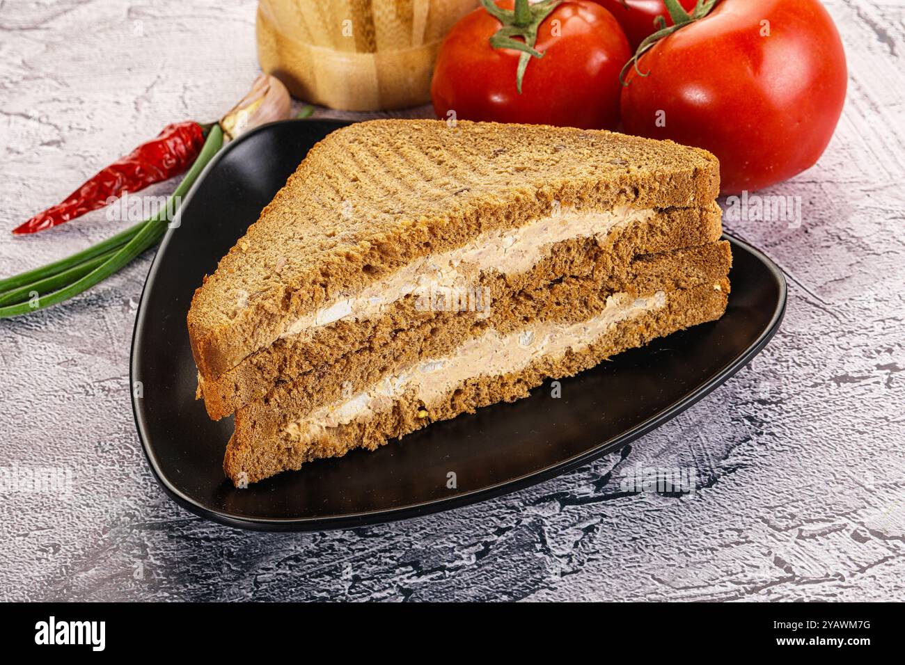 Club sandwich with canned Tuna fish Stock Photo - Alamy