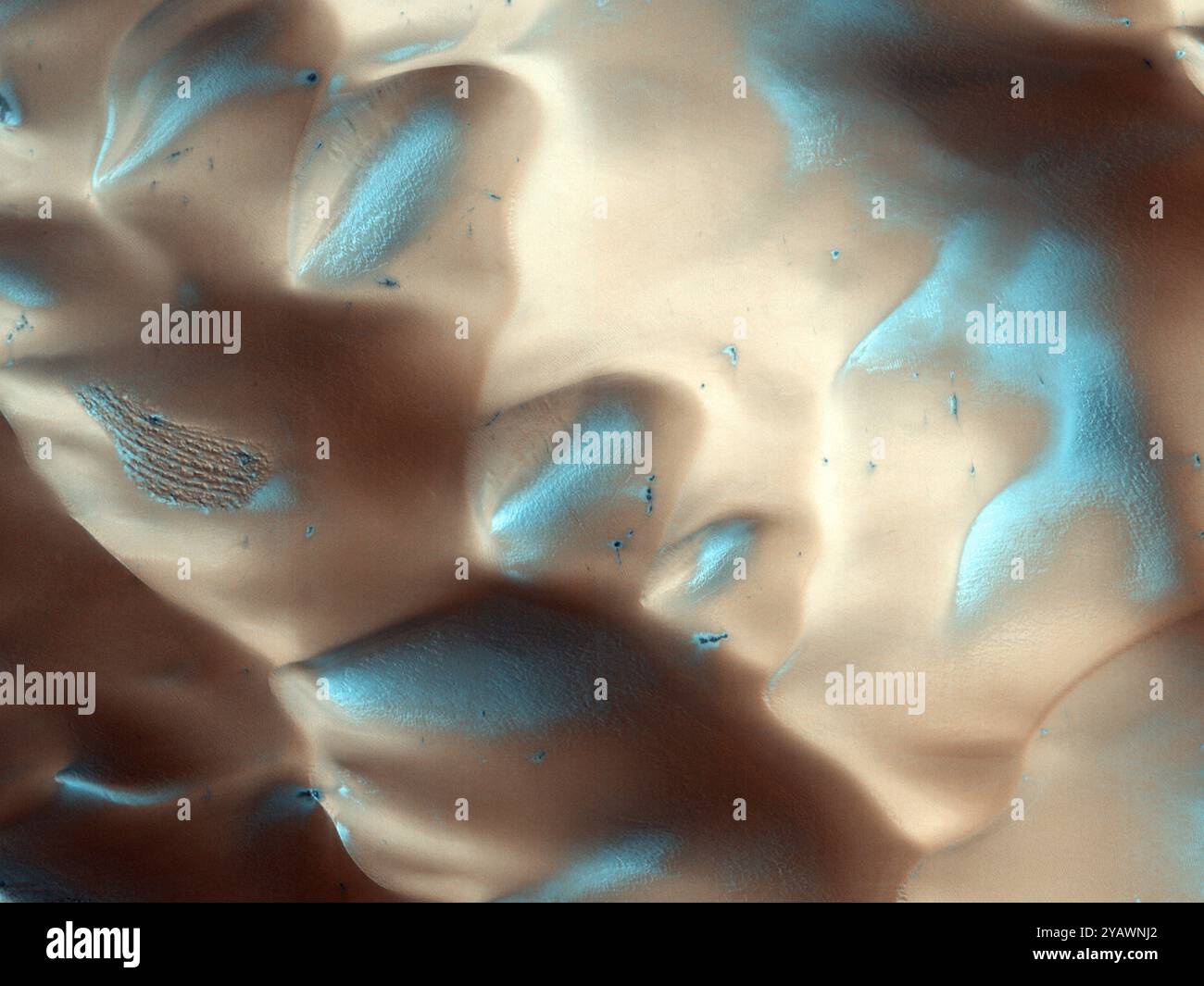 Dune field on the floor of a crater made by an asteroid impact. NASA’s ...