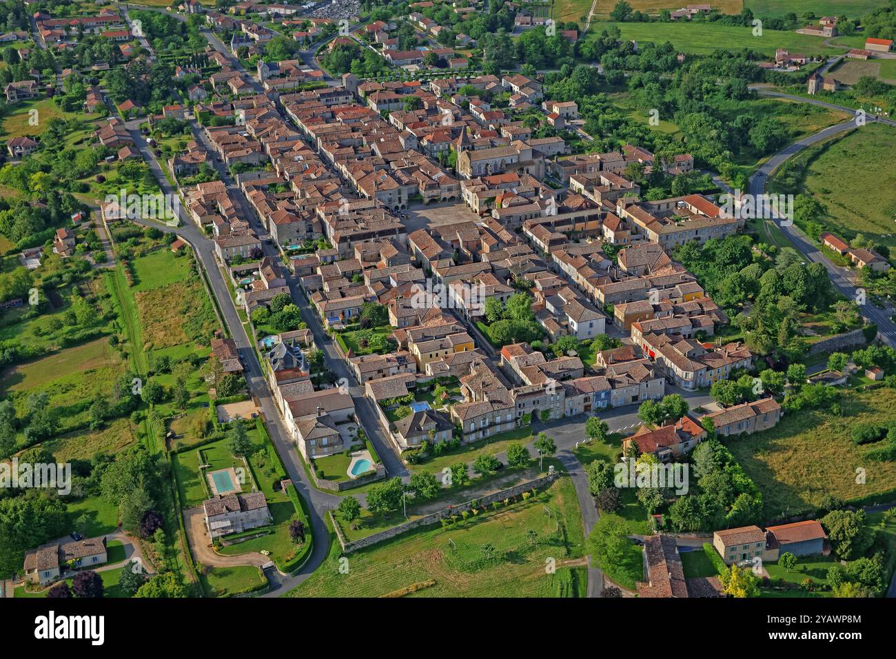 France, Dordogne department, Monpazier, town labeled the most beautiful ...