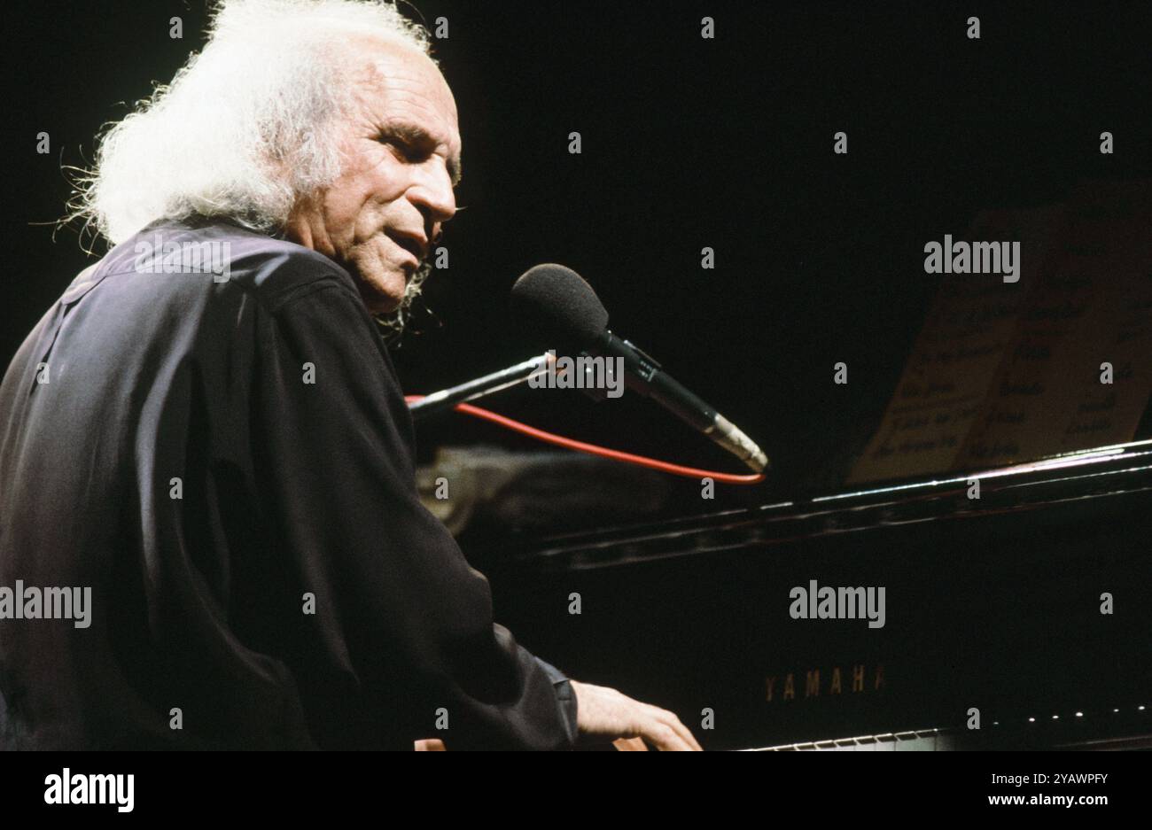 French singer Léo Ferré performing at the Olympia in Paris. October 5 ...