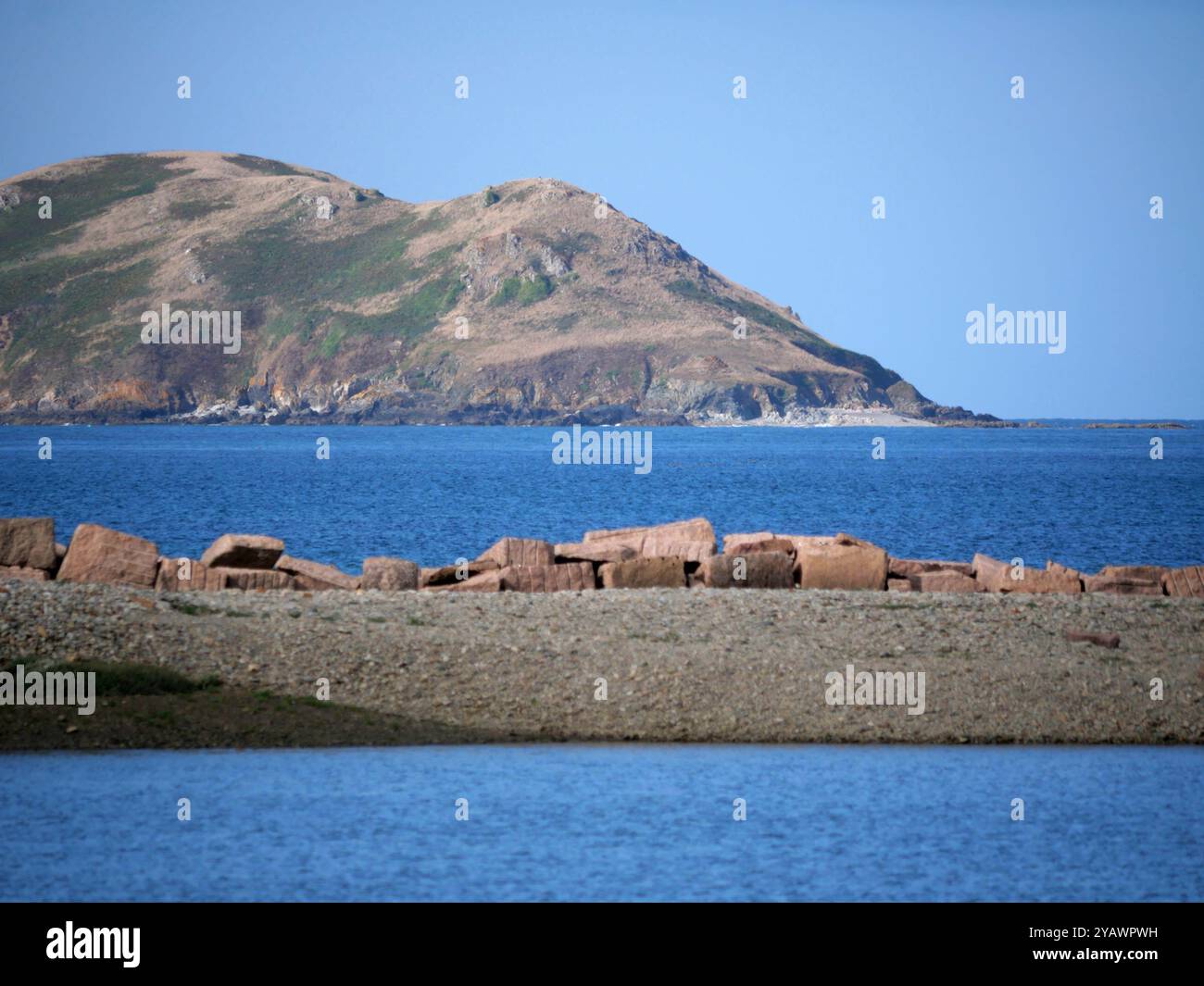 Brittany. The town of Perros-Guirec in the Cotes d'Armor, along the ...