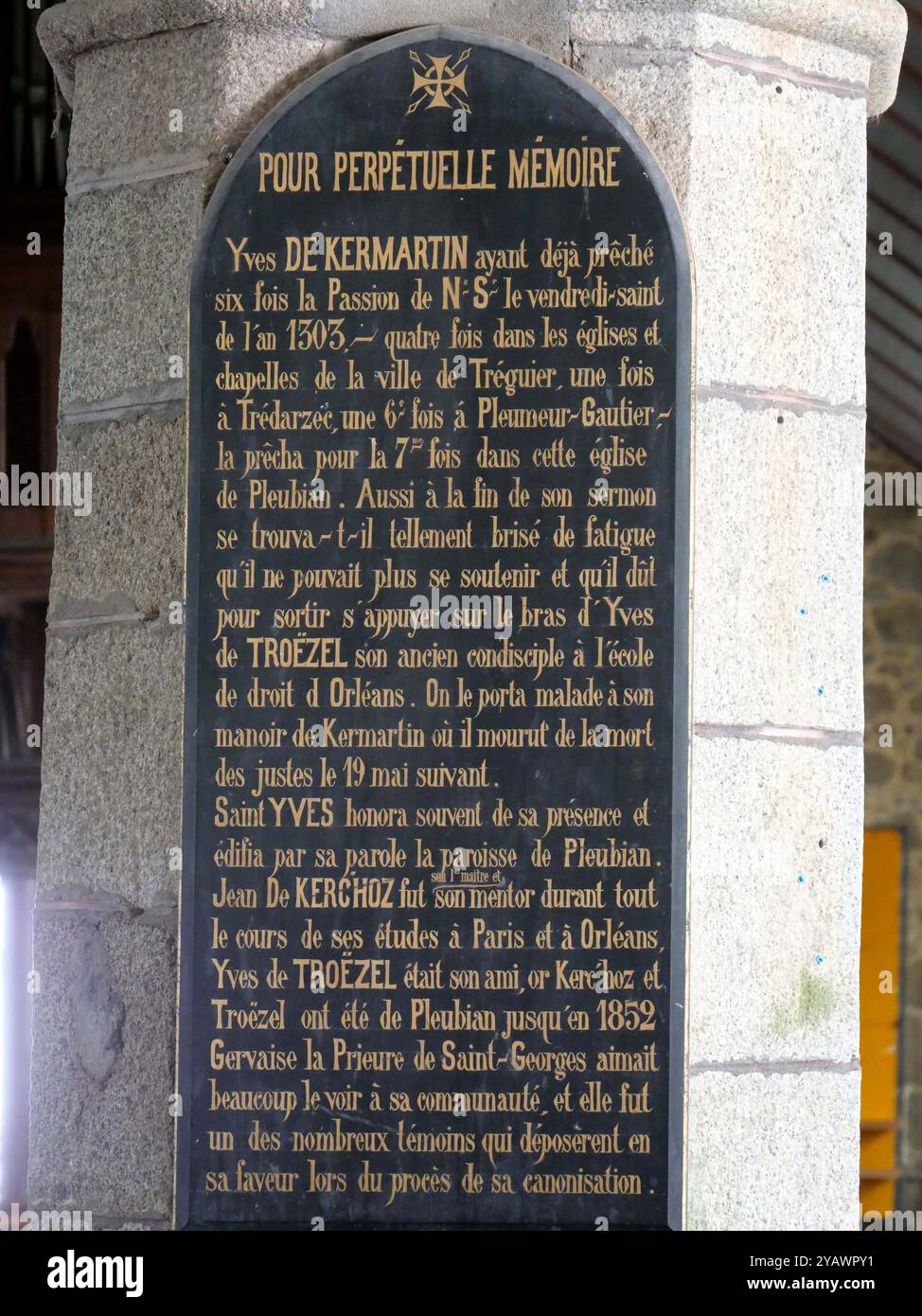 Brittany. The Saint-Georges church in the small town of Pleubian in the ...