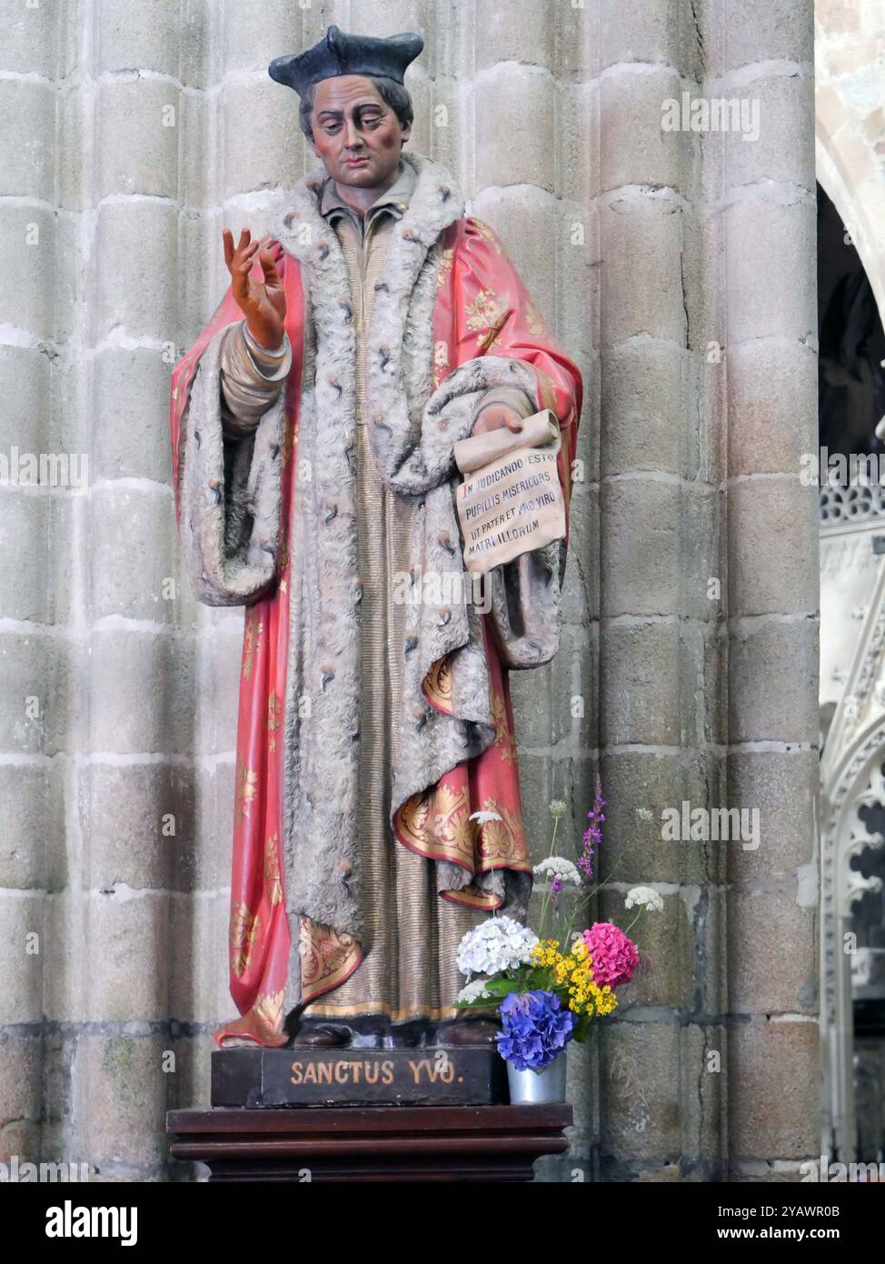 Brittany. Saint-Yves. The Saint-Tugdual Cathedral of Treguier in the ...