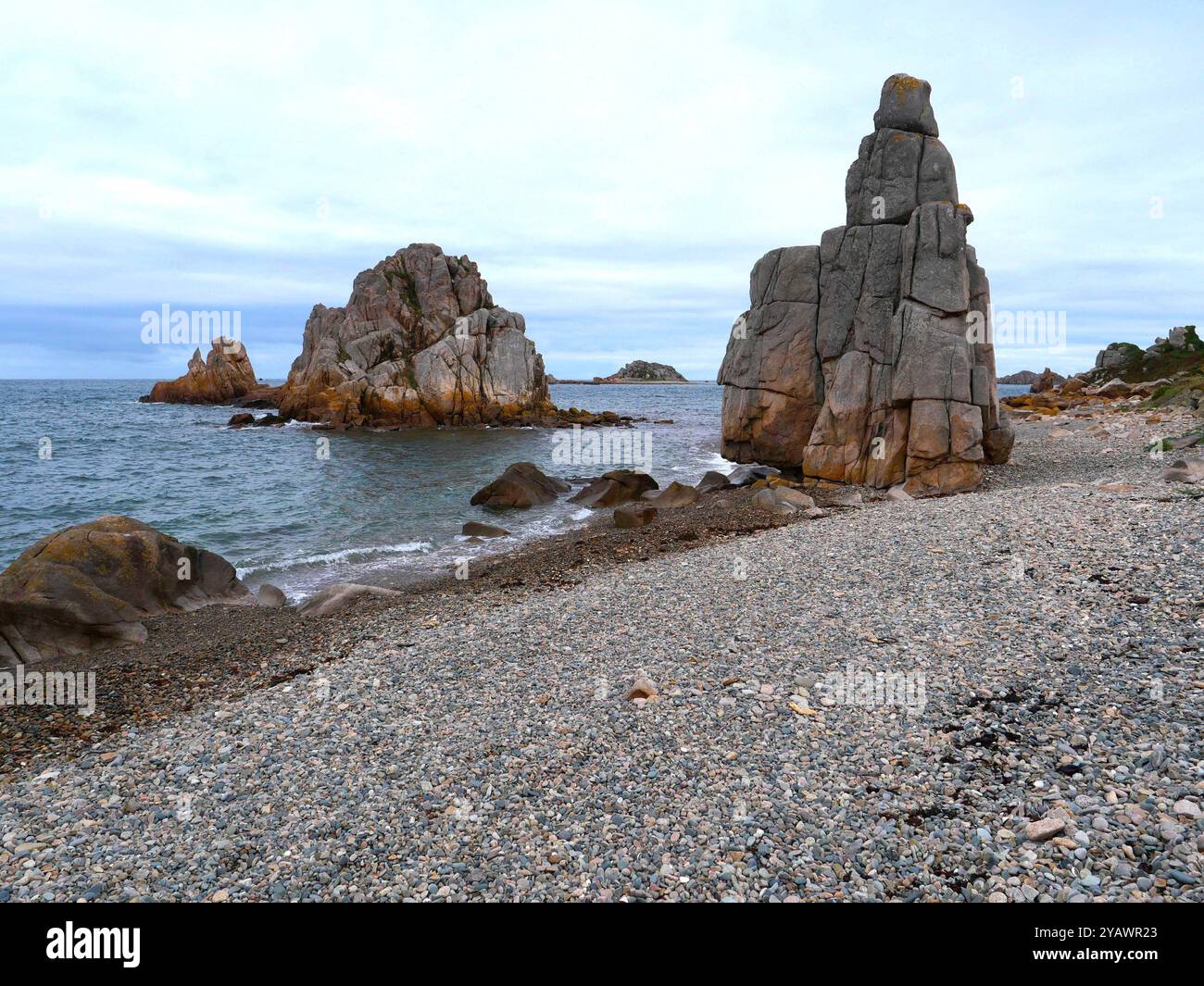 Brittany. Pointe du Chateau in the town of Plougrescant in the Cotes d ...