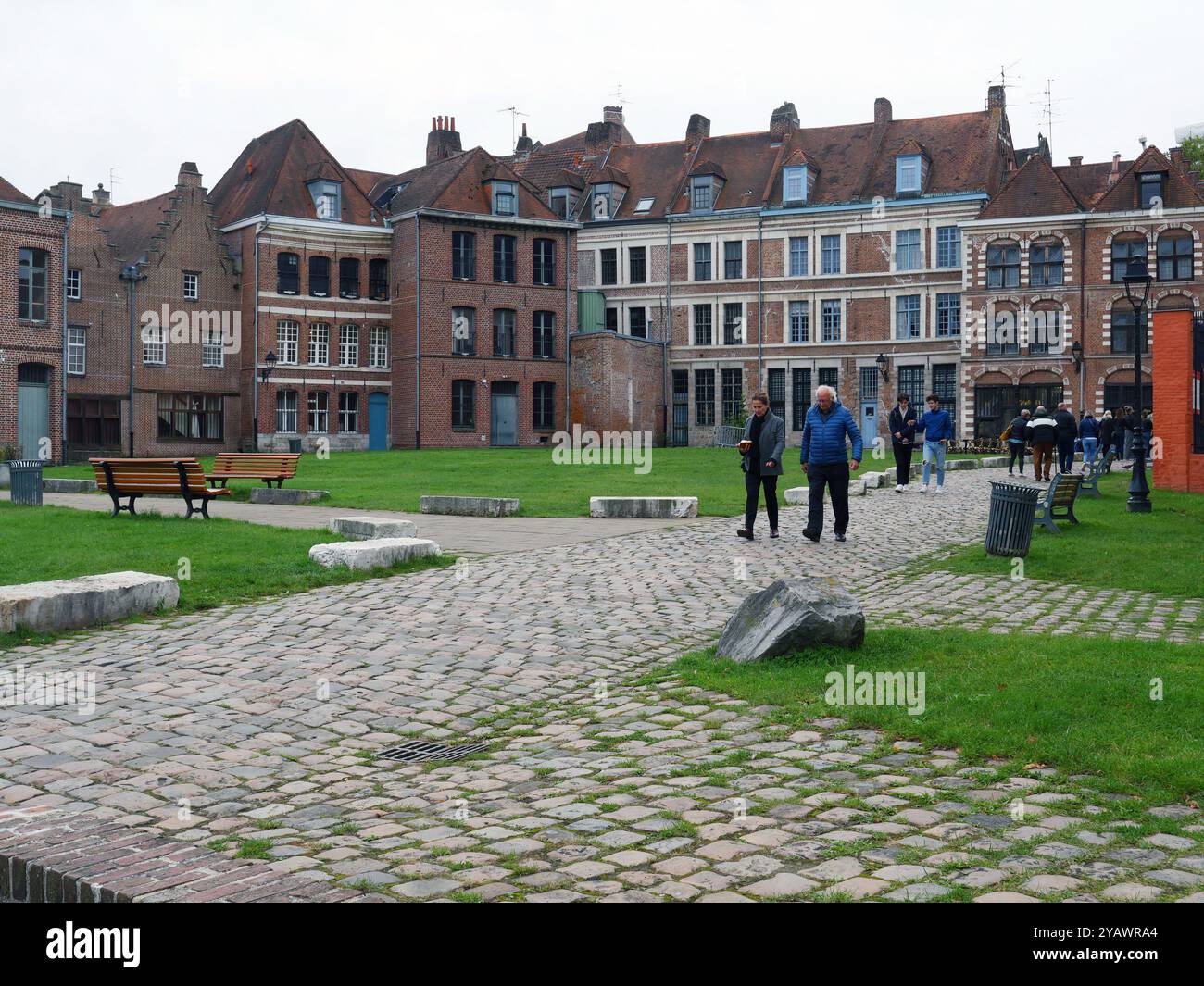 France. Lille's typical brick houses. Ilôt Comtesse, between avenue du ...