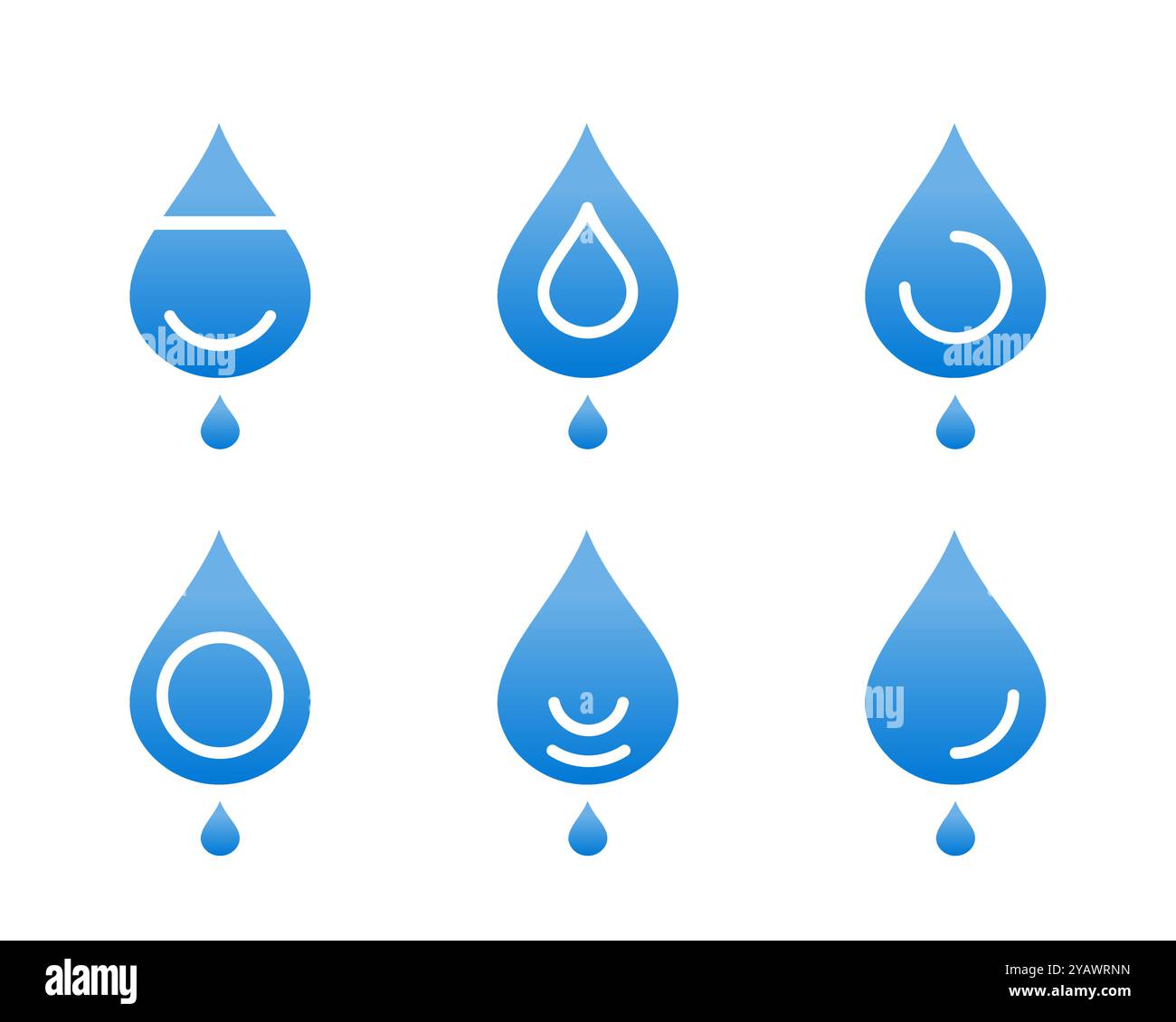 collection of isolated blue water droplet icons design vector Stock ...