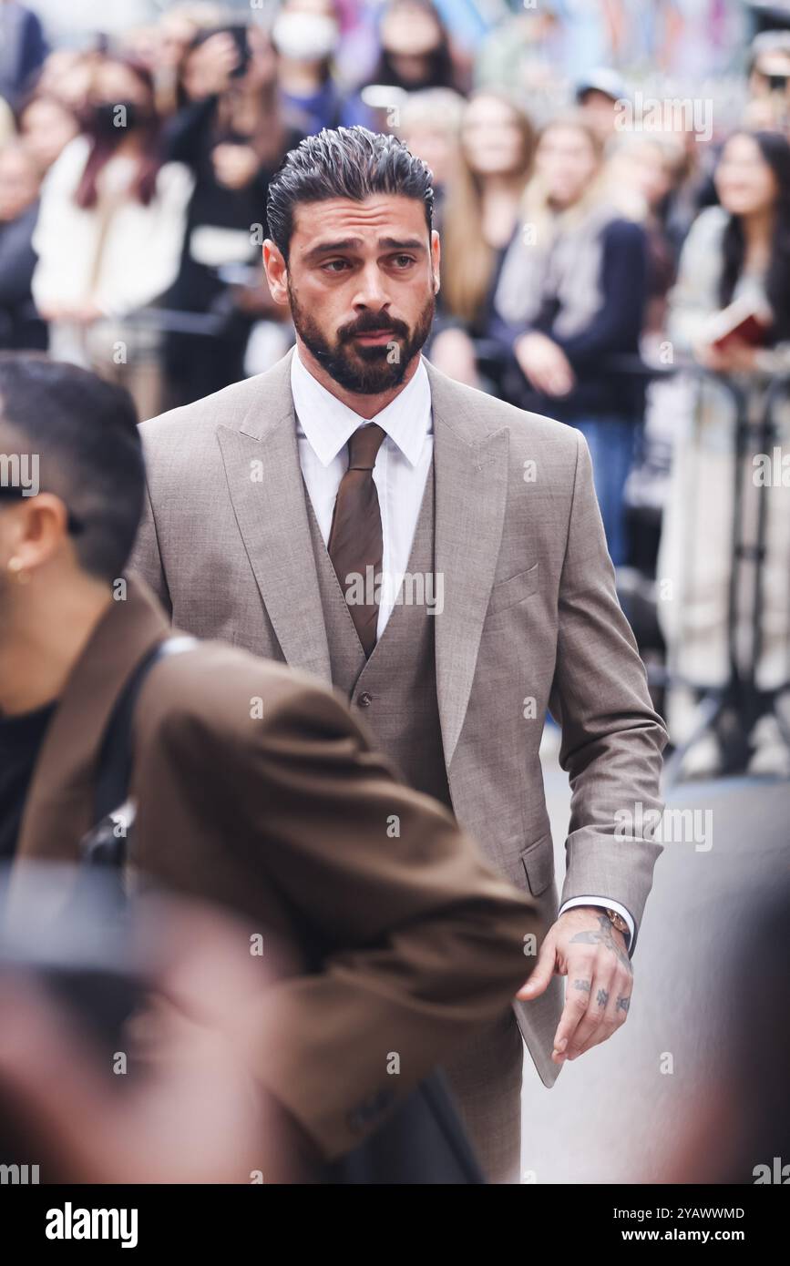 Michele Morrone attends the Boss Fashion Show during the Milan ...