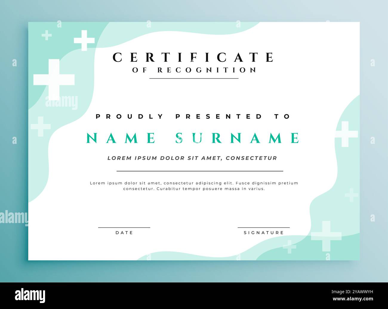 stylish medical health diploma template design vector Stock Vector ...