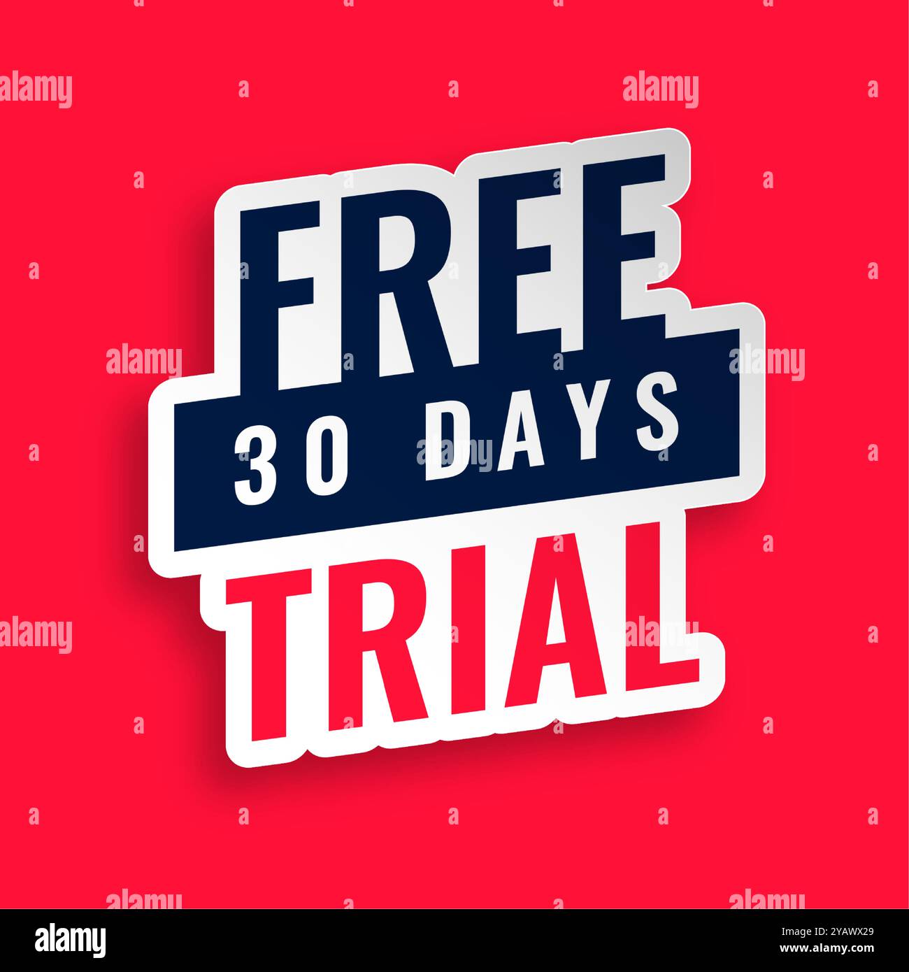 sticker style 30 days free trial background design vector Stock Vector ...