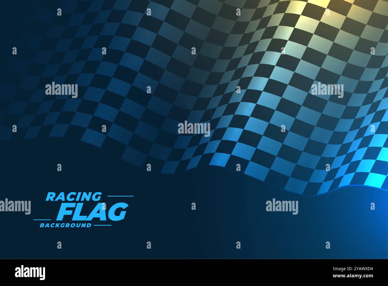 wavy style checkered rally flag background with shiny light effect ...