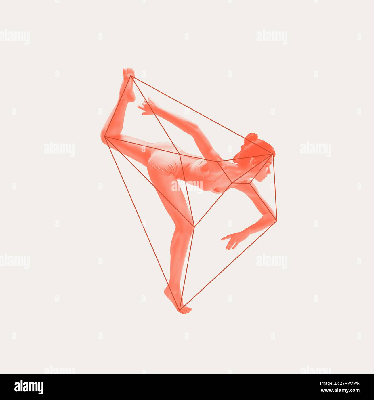 Graceful ballerina dancing inside geometric shape, embodying balance and elegance with ...