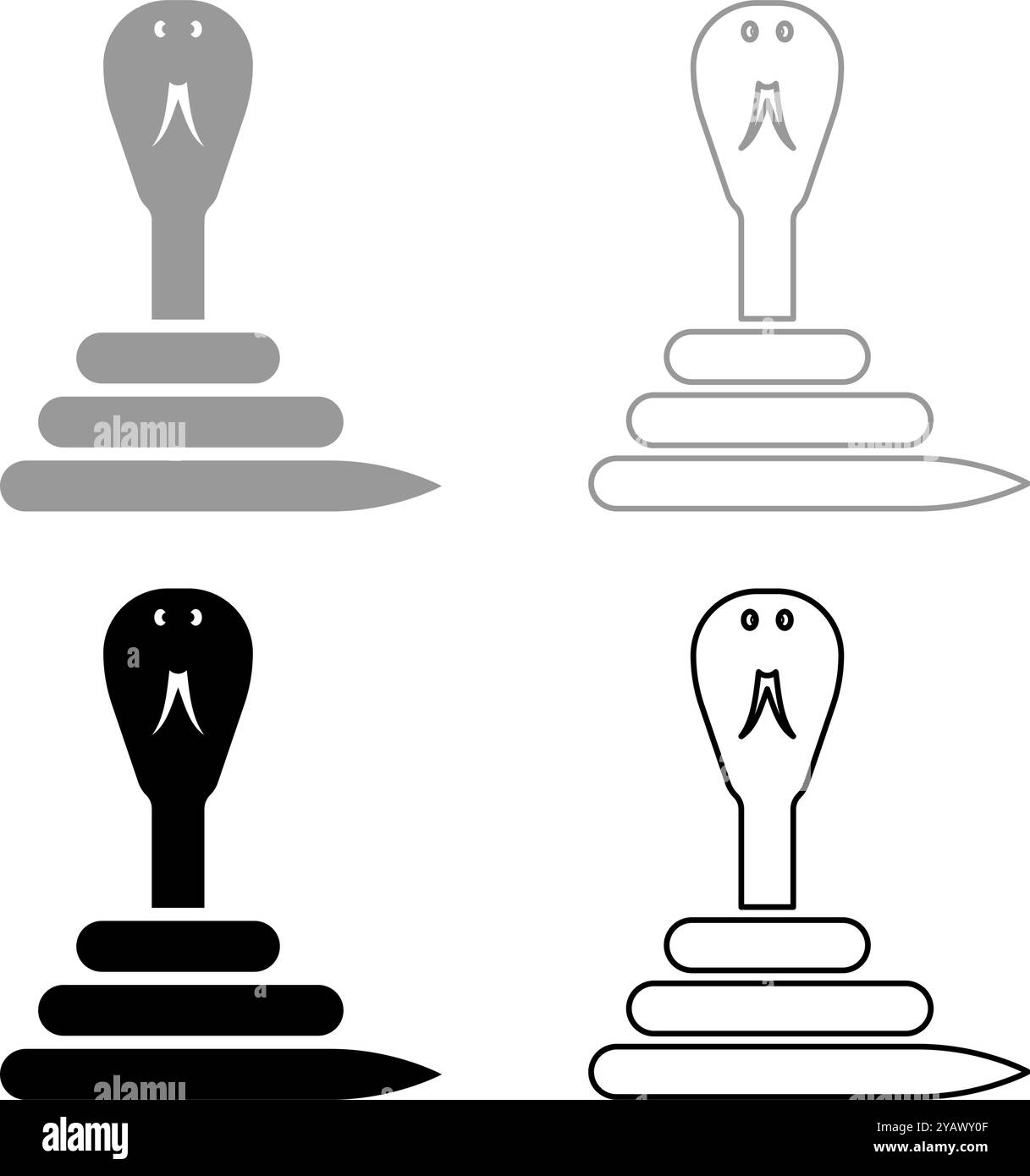 Cobra twisted set icon grey black color vector illustration image ...