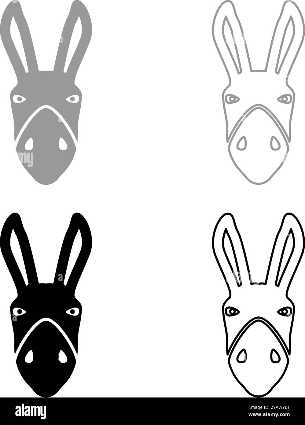 Donkey animal icon image Black and White Stock Photos & Images - Alamy