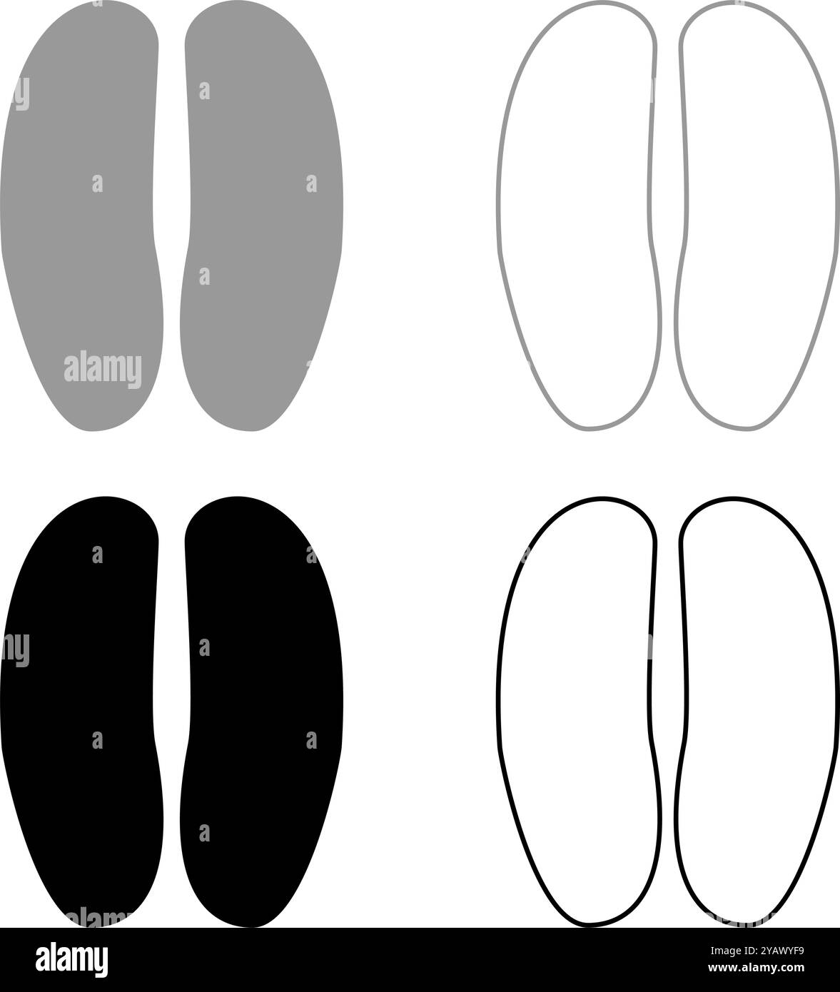 Hoof print cow bull set icon grey black color vector illustration image ...