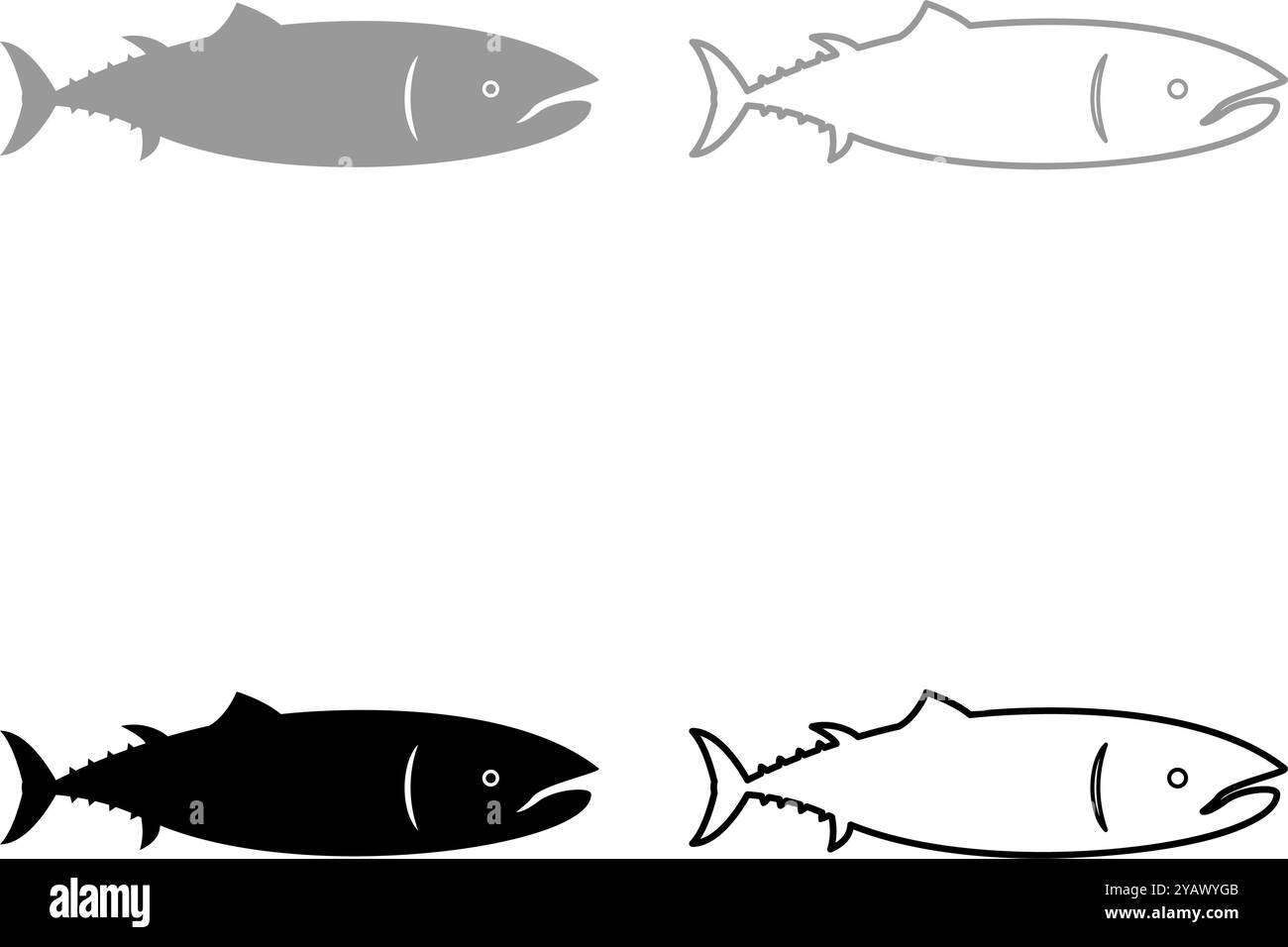 Tuna fish set icon grey black color vector illustration image simple ...