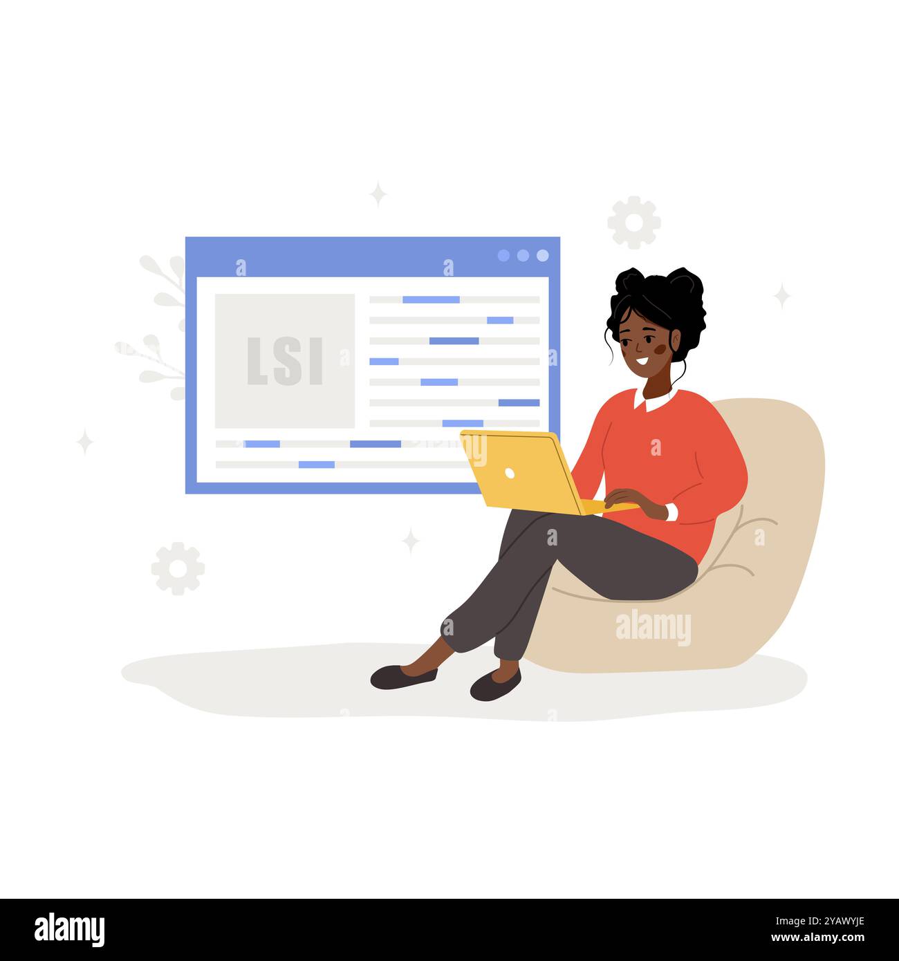 Lsi Keyword Latent Semantic Indexing Key Phrases Generator Vector Illustration In Flat