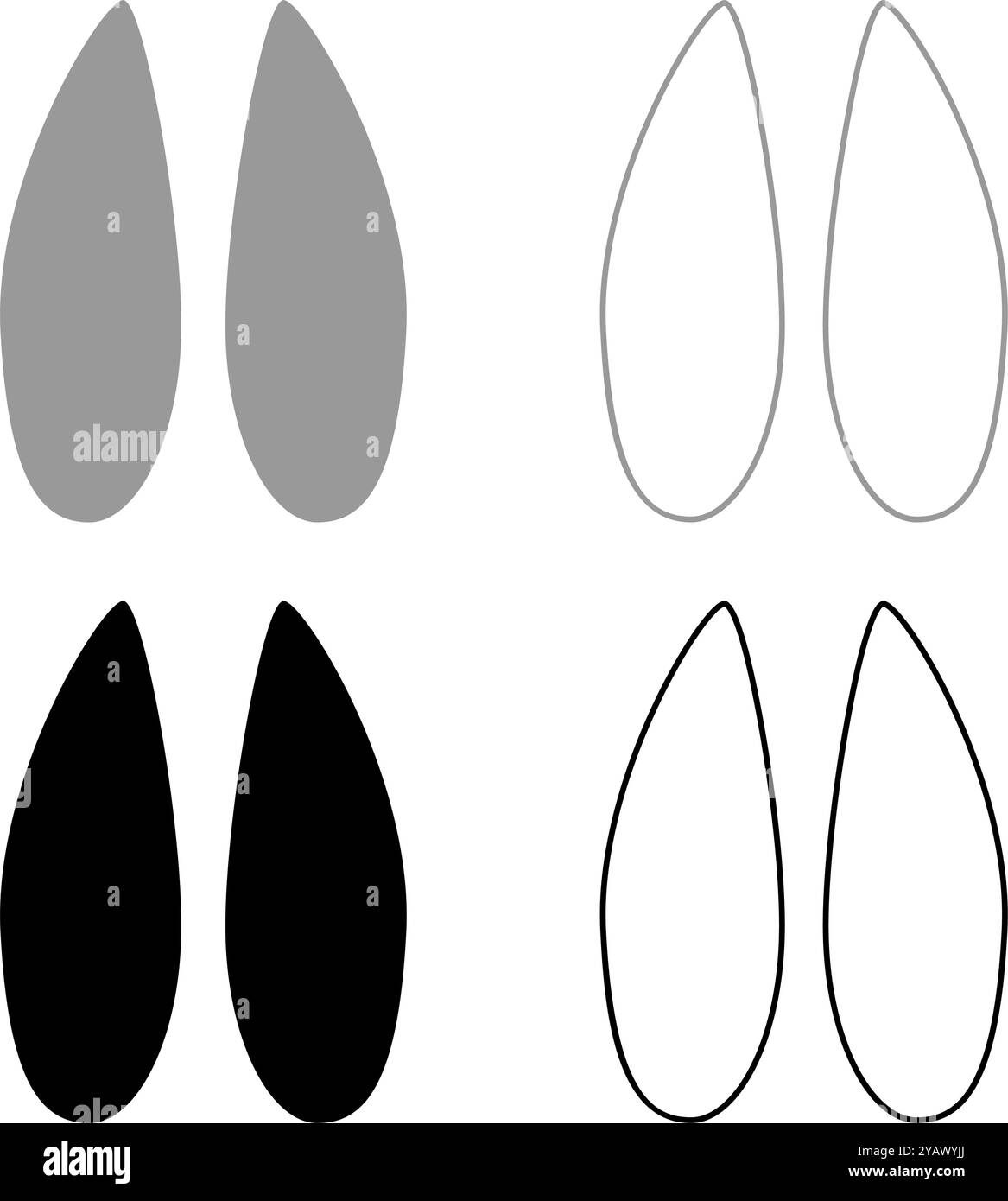 Hoof print elk set icon grey black color vector illustration image ...