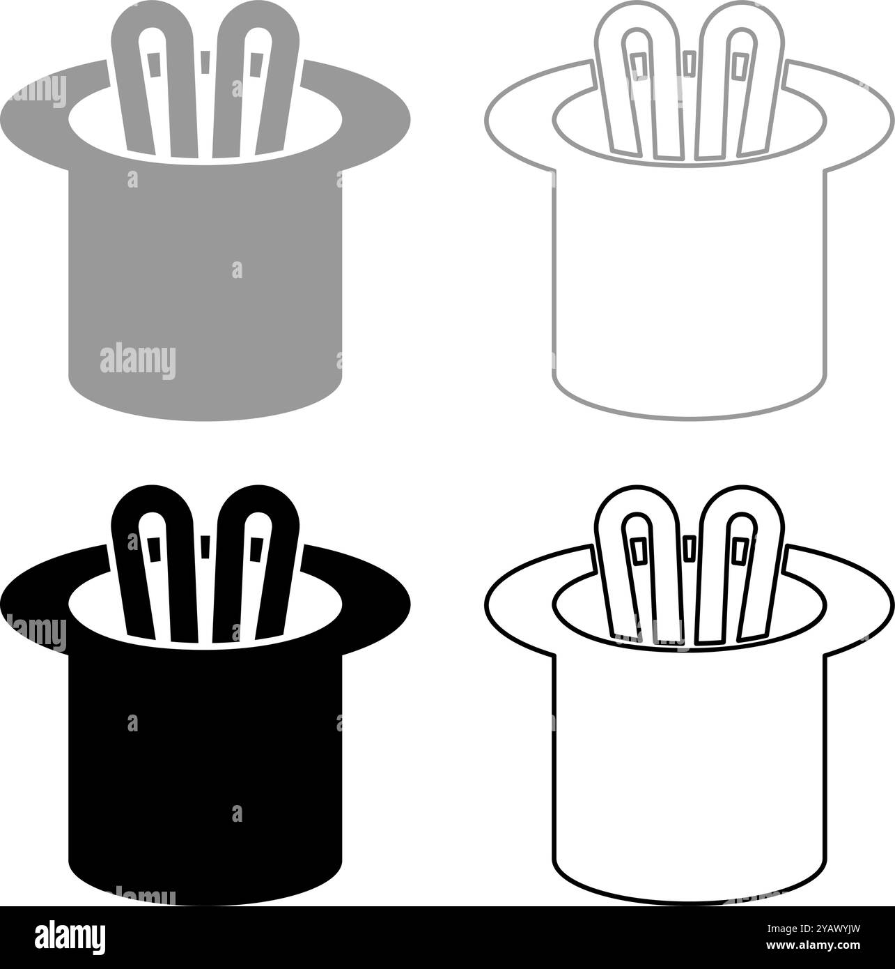 Hare ears in wizard's hat wizard conjure cylinder bunny rabbit ...