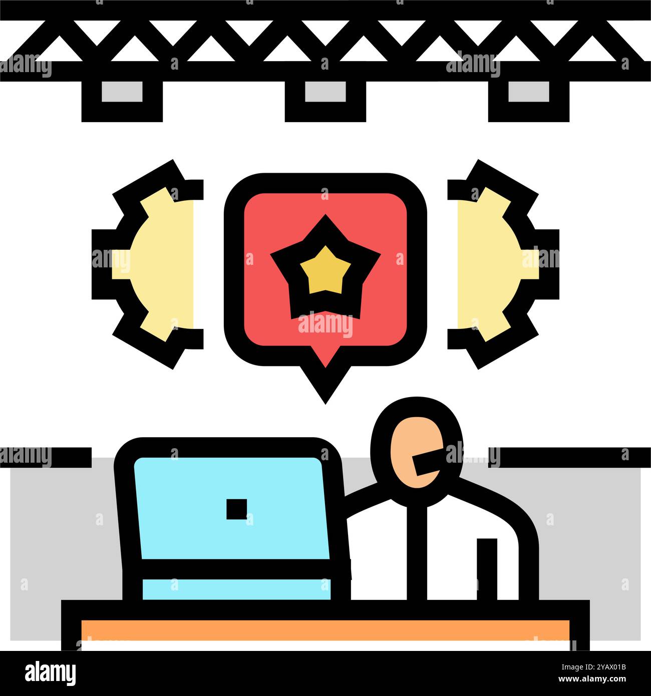 production event agency color icon vector illustration Stock Vector ...