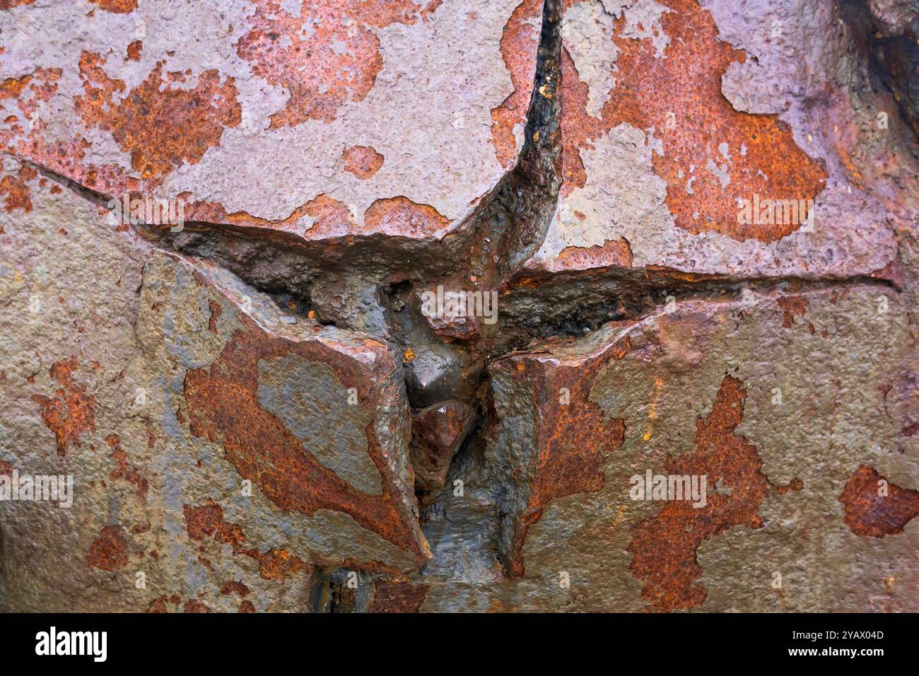 military background: rusty armor plate penetrated by solid-shot armor ...