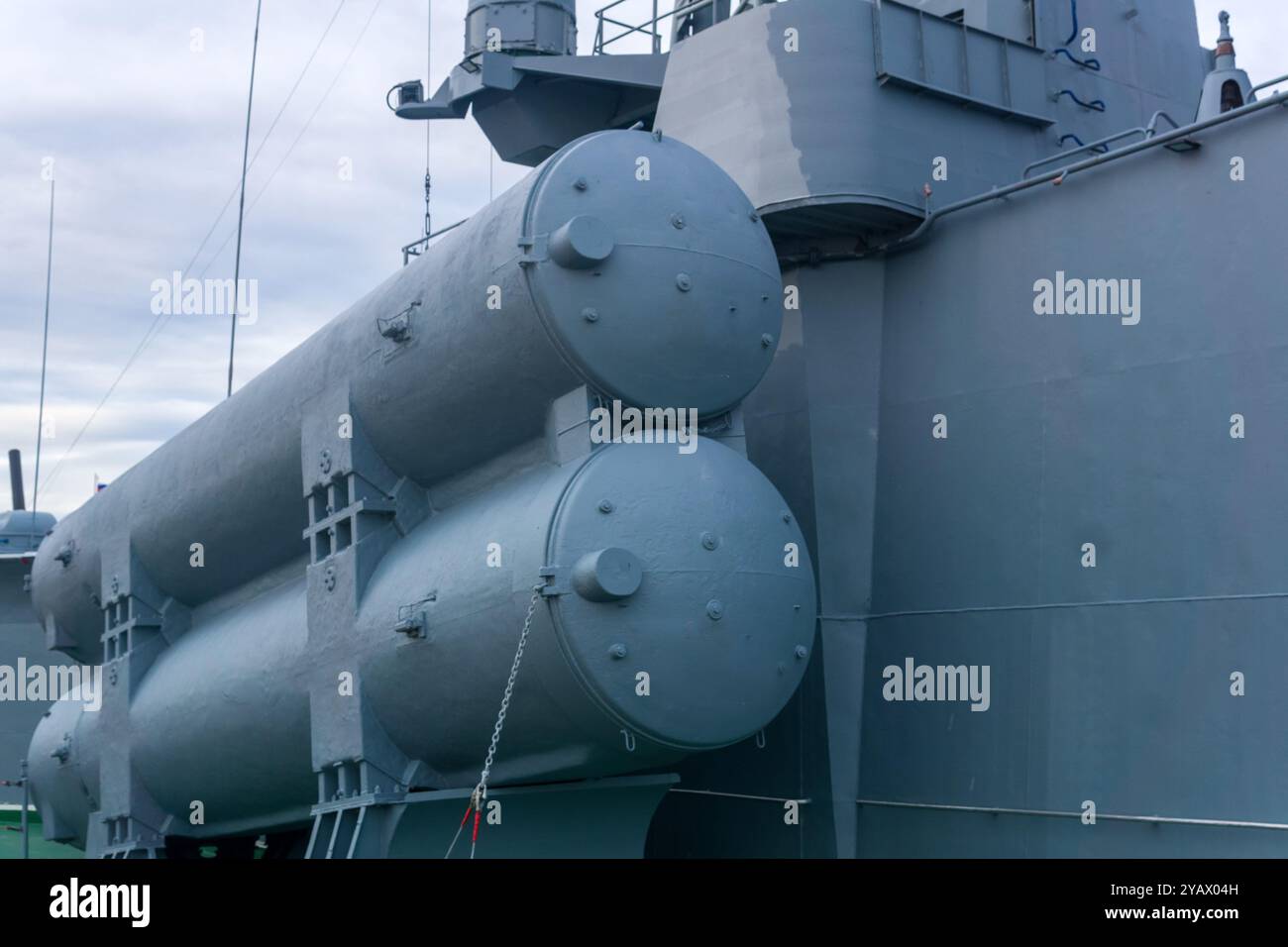 naval military background, concept, fragment of a modern warship with ...