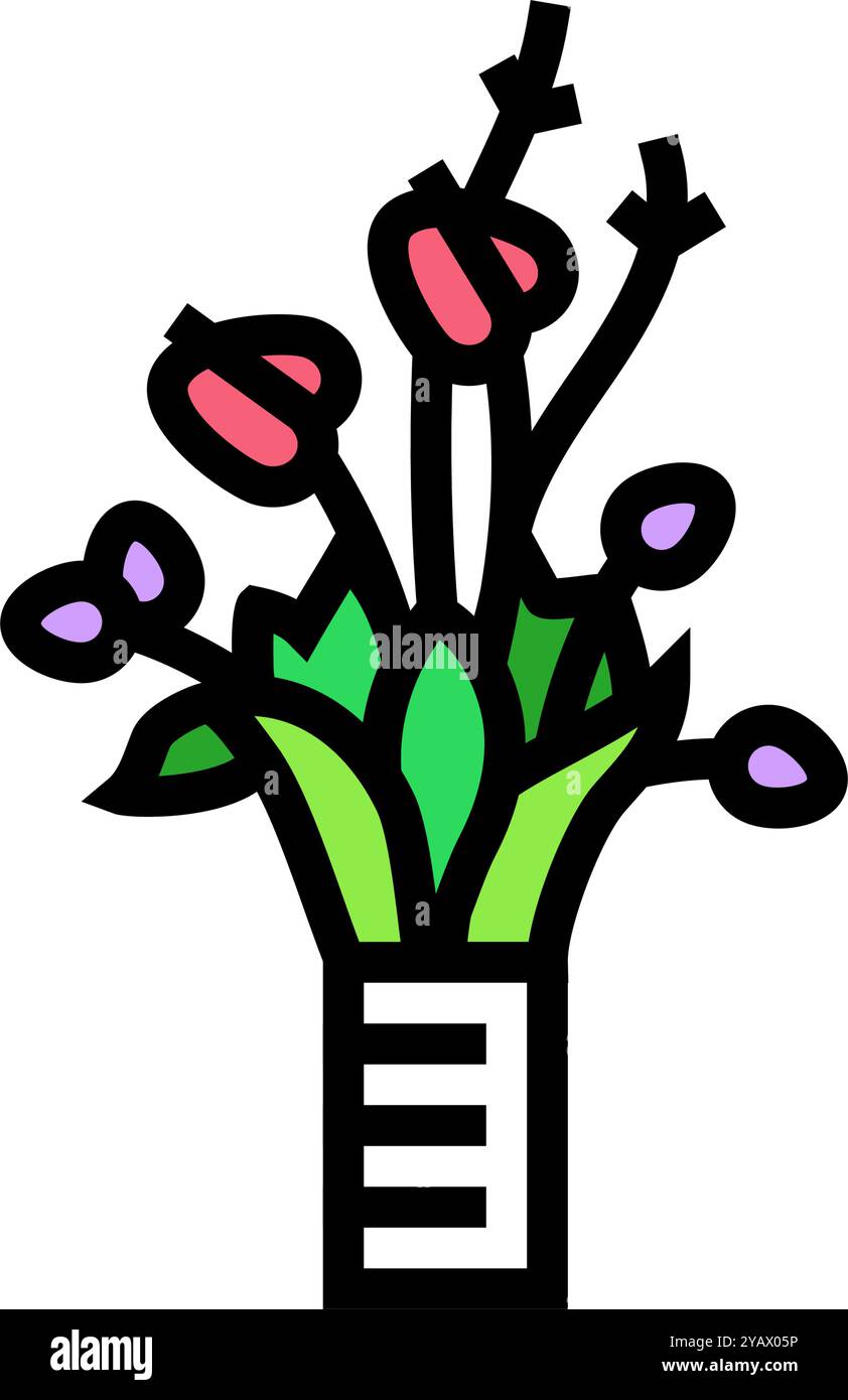 oriental flower arrangement color icon vector illustration Stock Vector ...