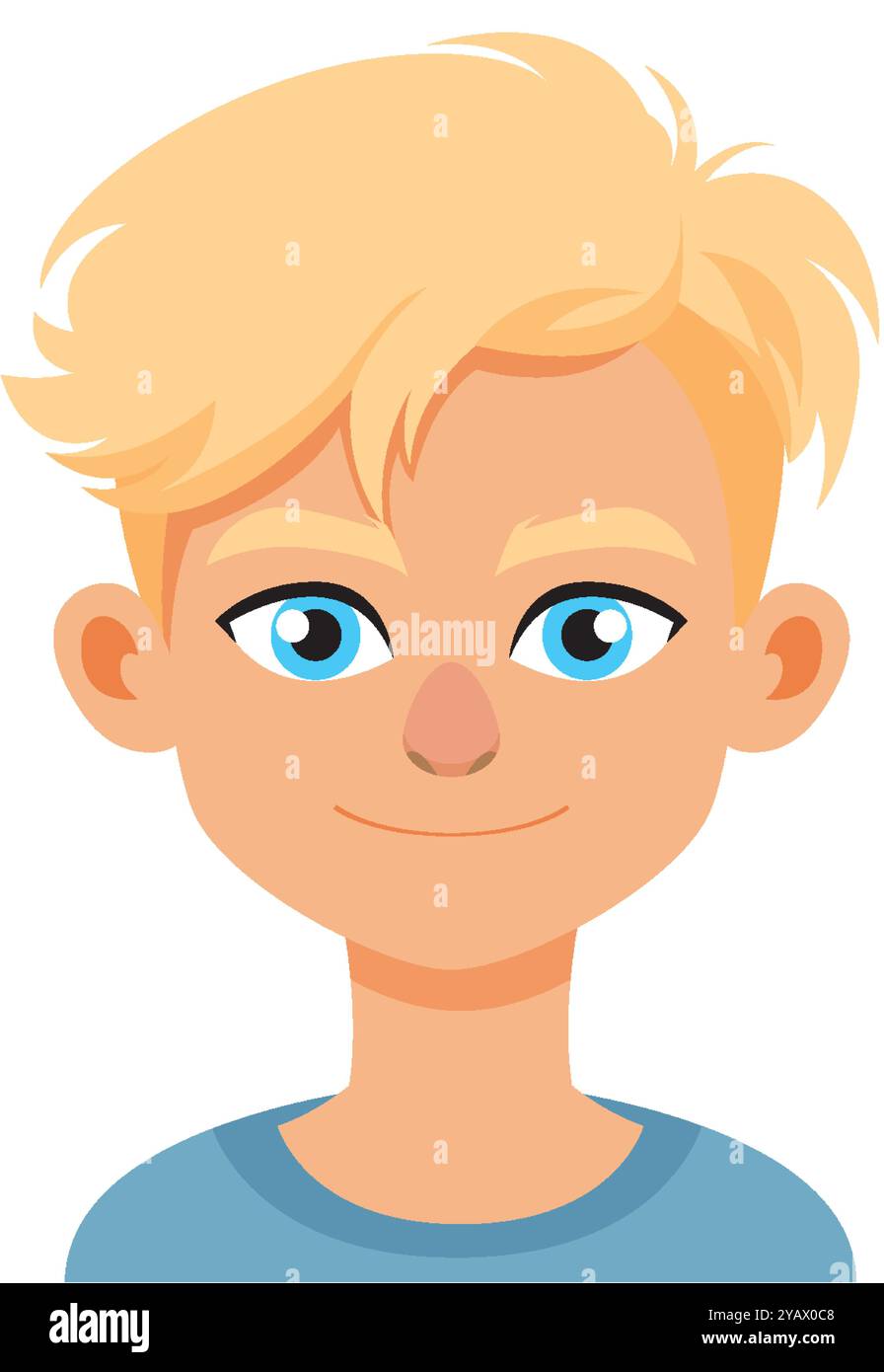 Smiling blonde boy with blue eyes Stock Vector Image & Art - Alamy