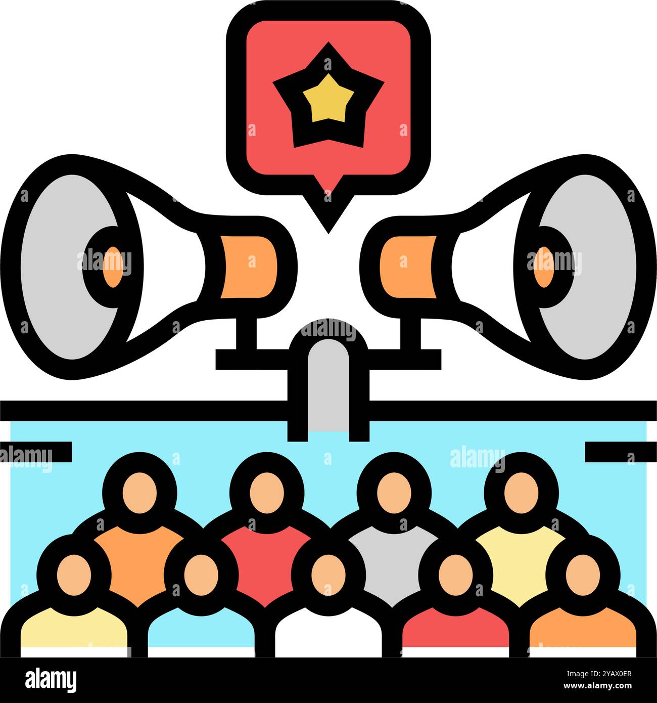 public relations color icon vector illustration Stock Vector Image ...