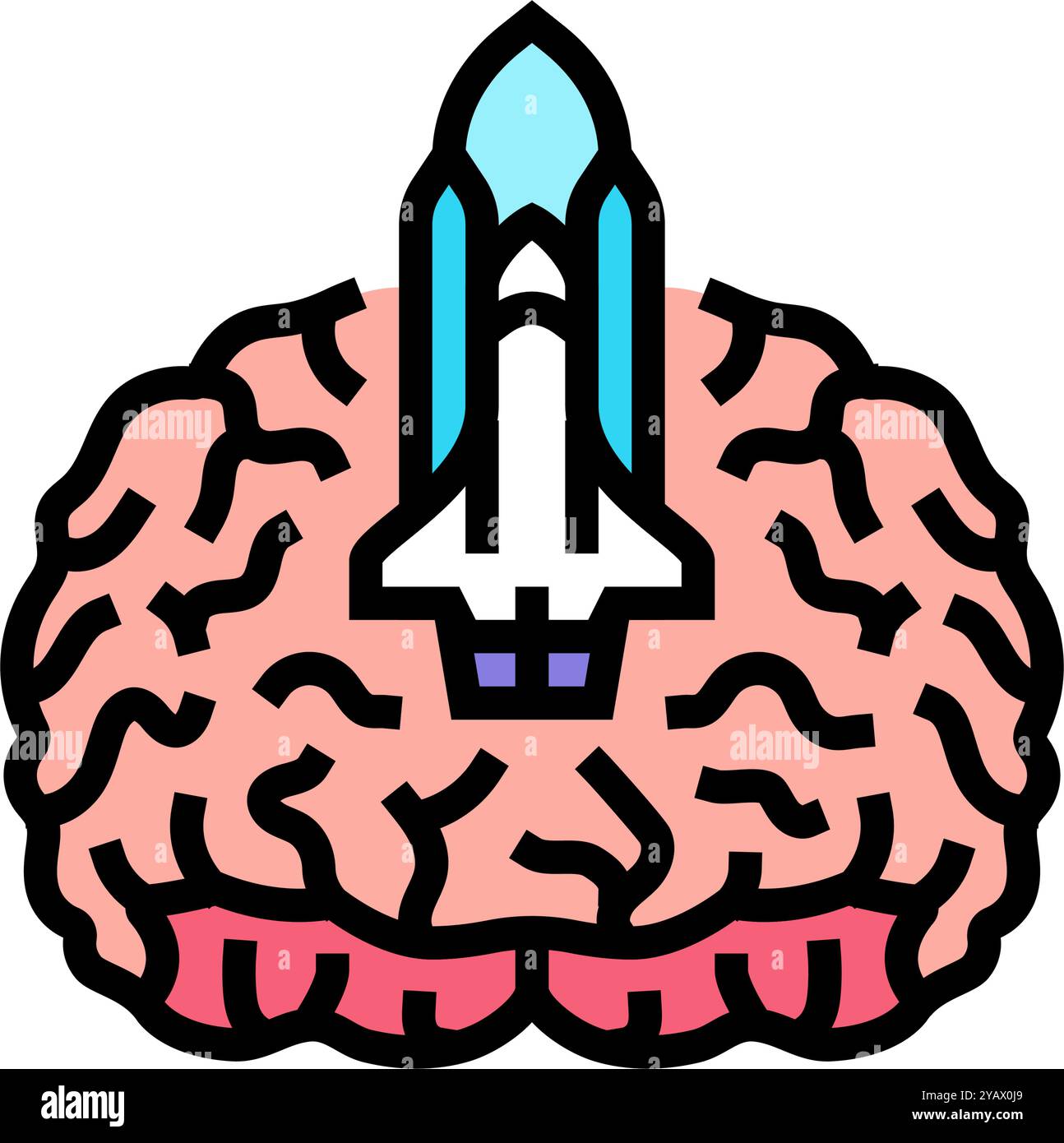 rocket brainstorm color icon vector illustration Stock Vector Image ...
