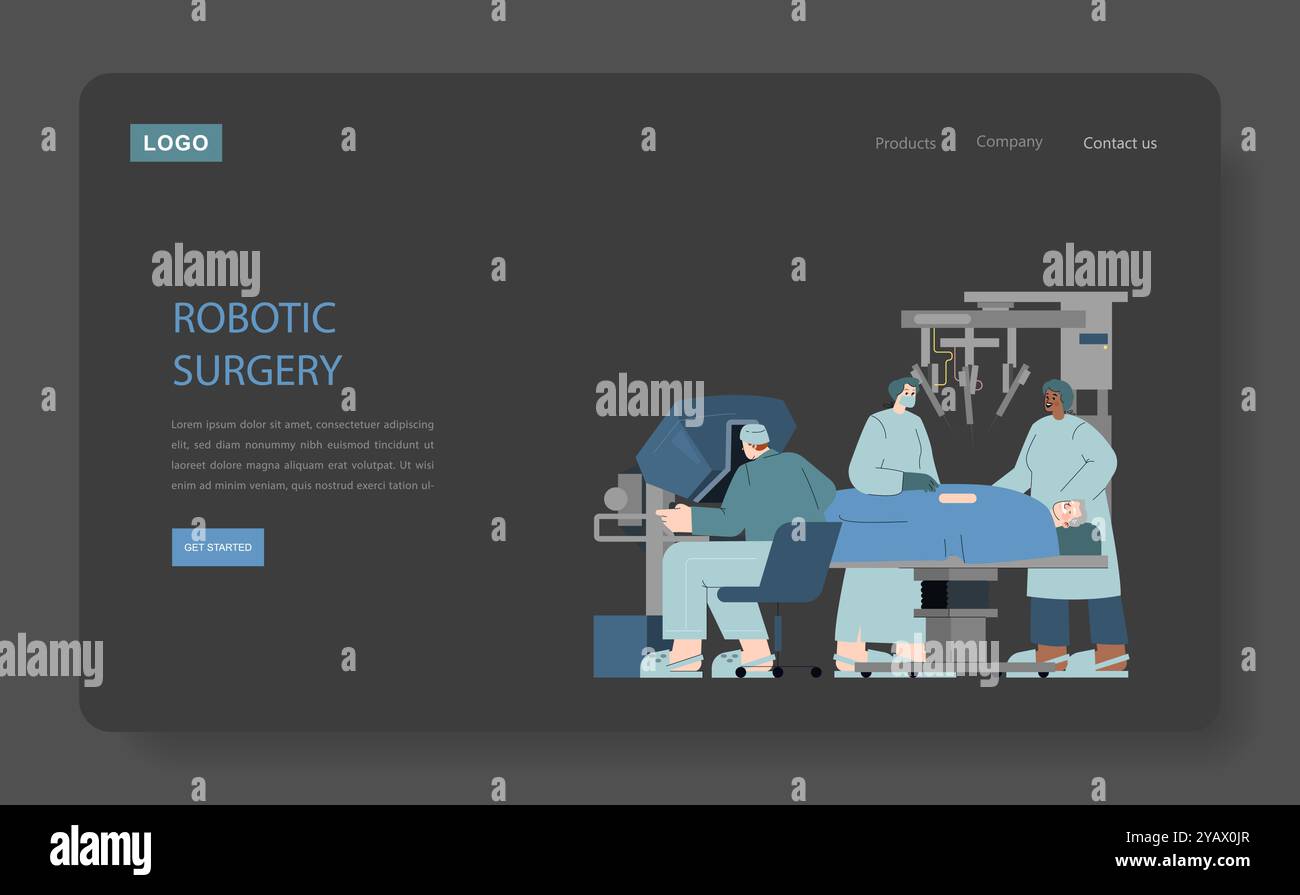 Robotic Surgery concept. Surgeons operate with advanced robotic technology for increased ...