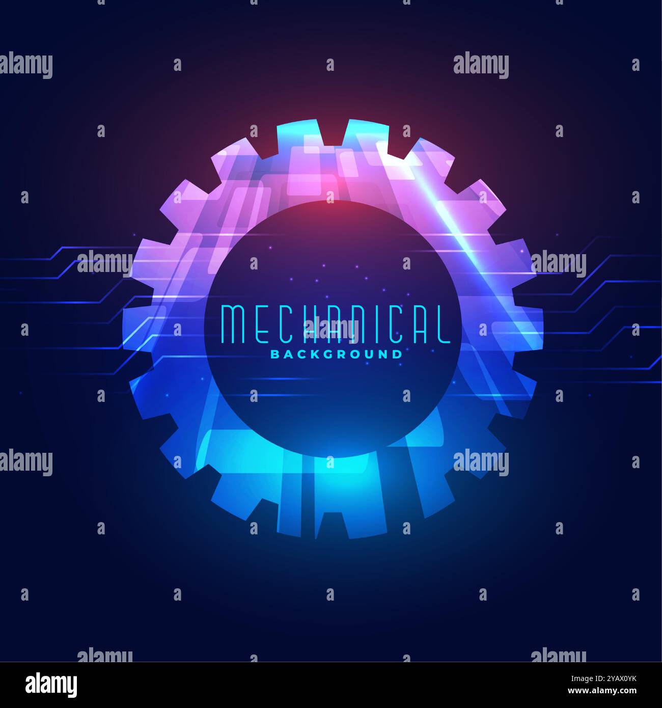mechanical gear wheel symbol background with shiny effect vector Stock ...