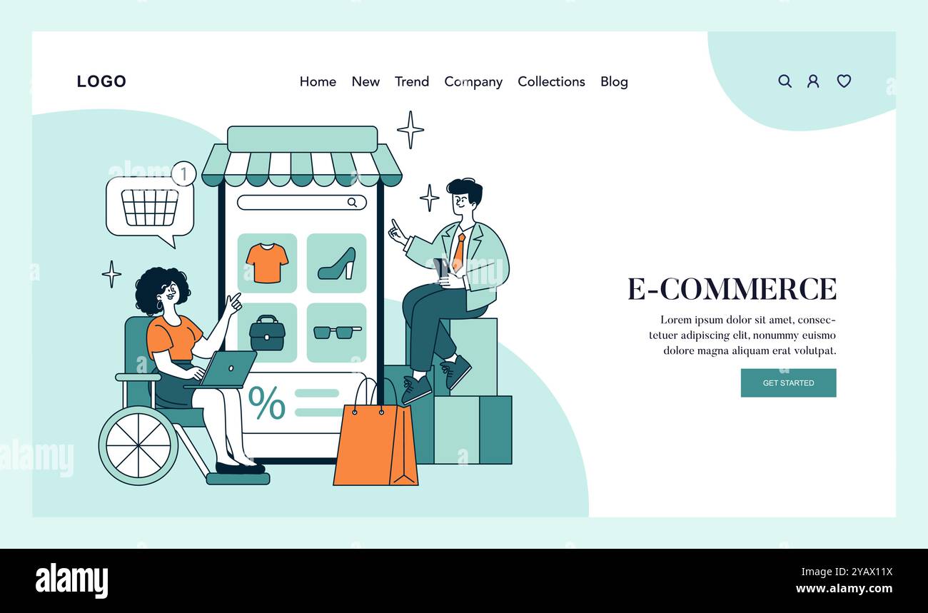 Small Business Saturday concept. Shoppers connect with local online ...