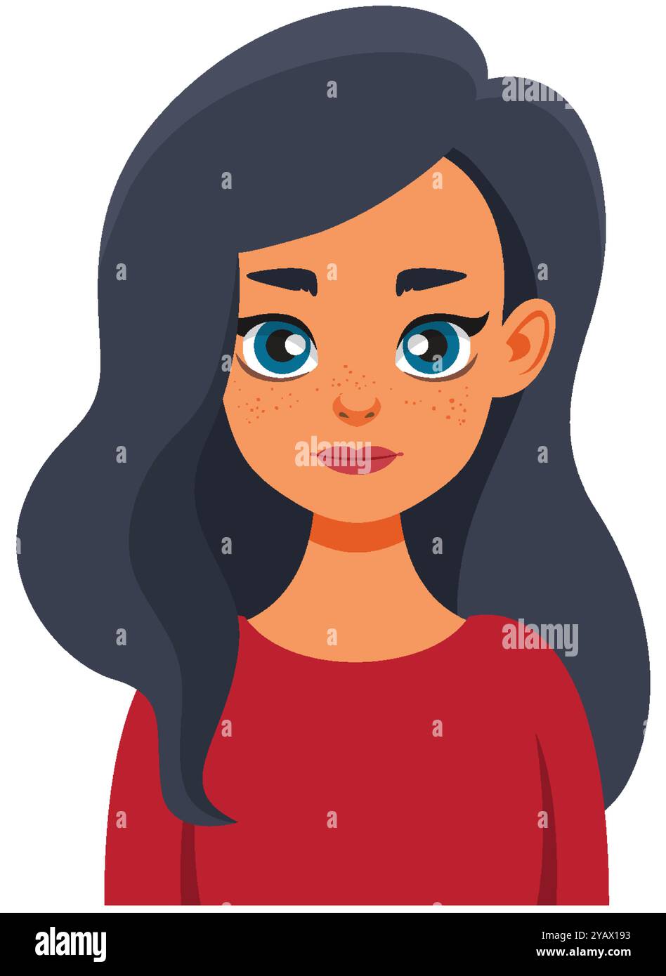 Illustration of a woman with long hair Stock Vector Image & Art - Alamy