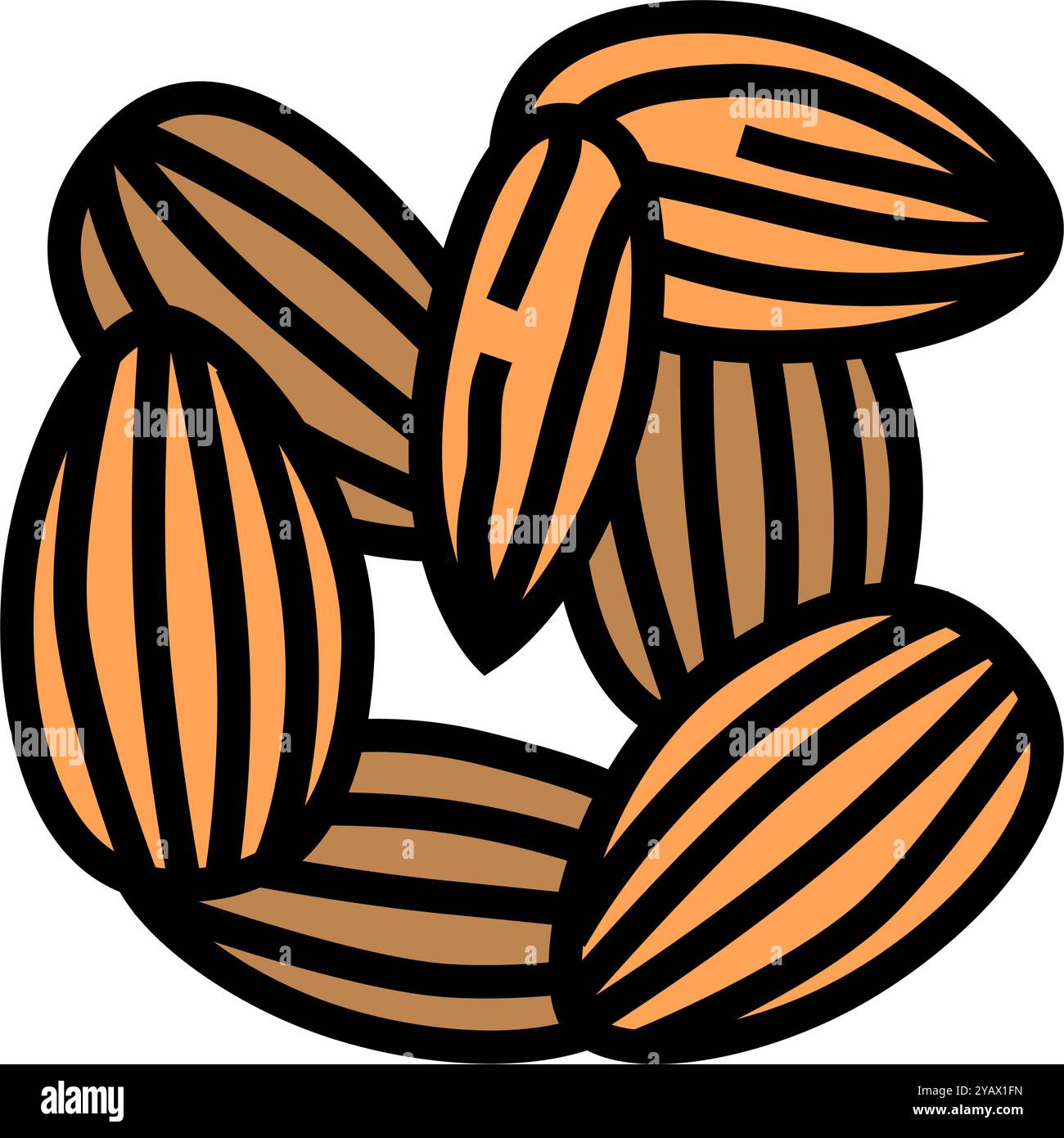 almonds vegan food color icon vector illustration Stock Vector Image ...