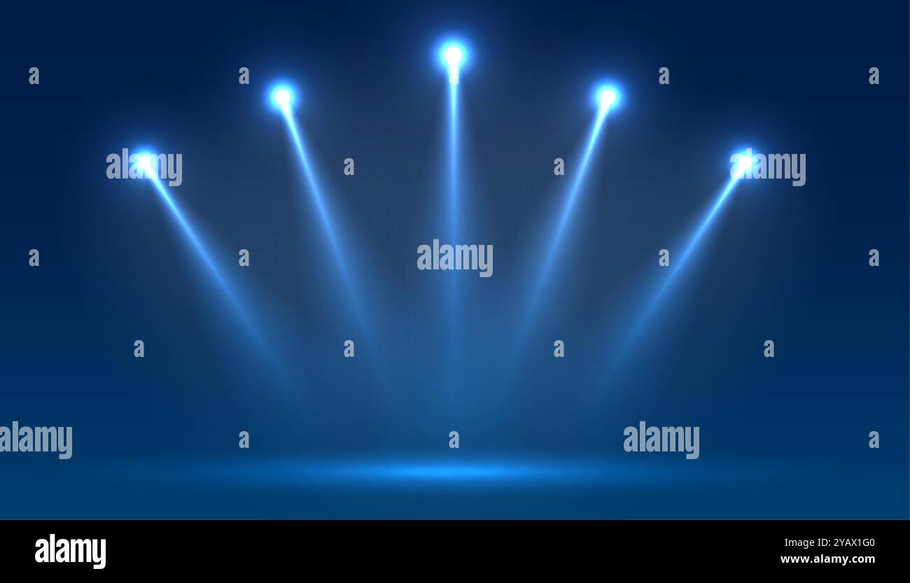 shiny illuminated spotlight design on abstract stage vector Stock ...