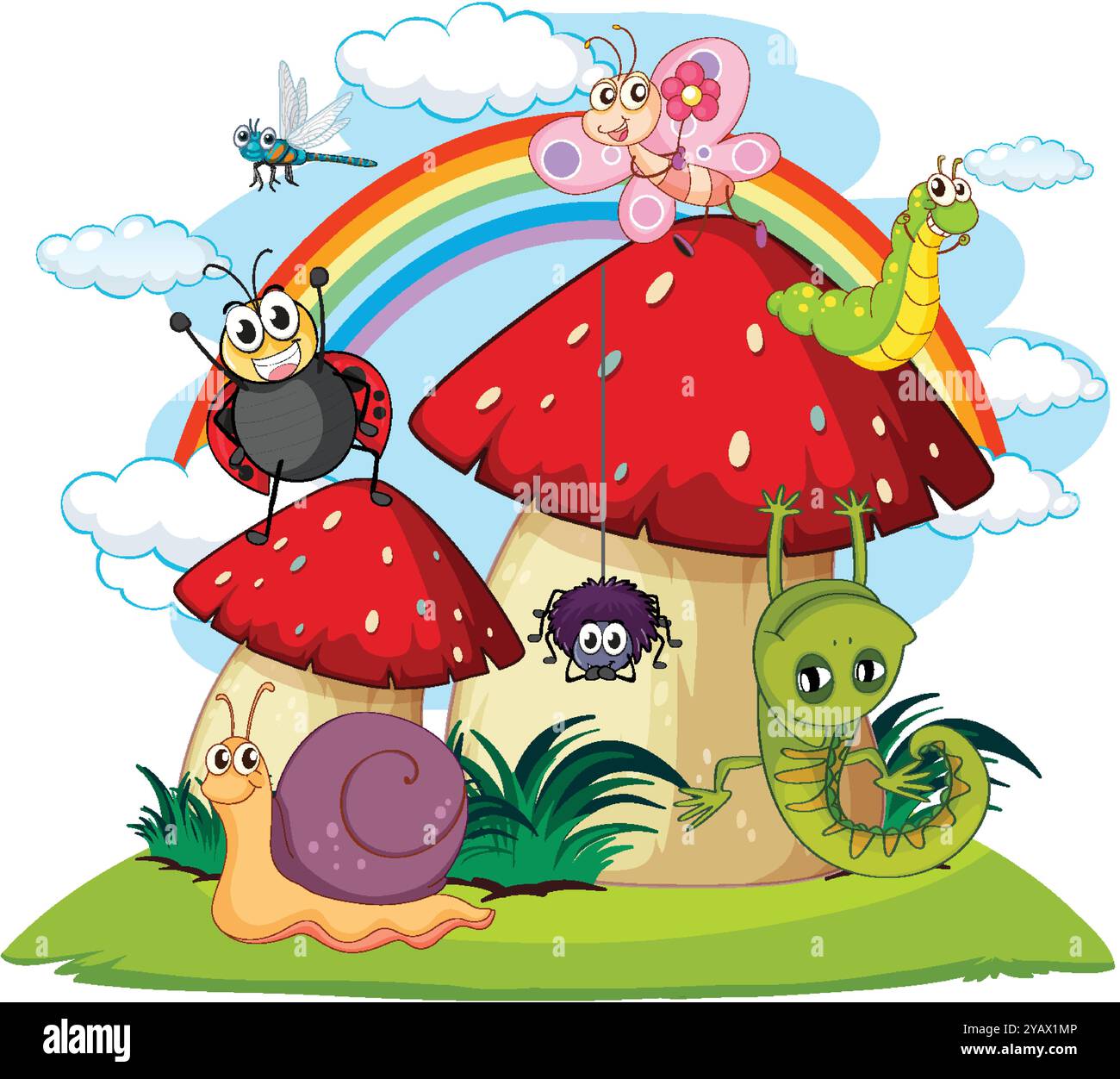 Caterpillar mushrooms Stock Vector Images - Alamy
