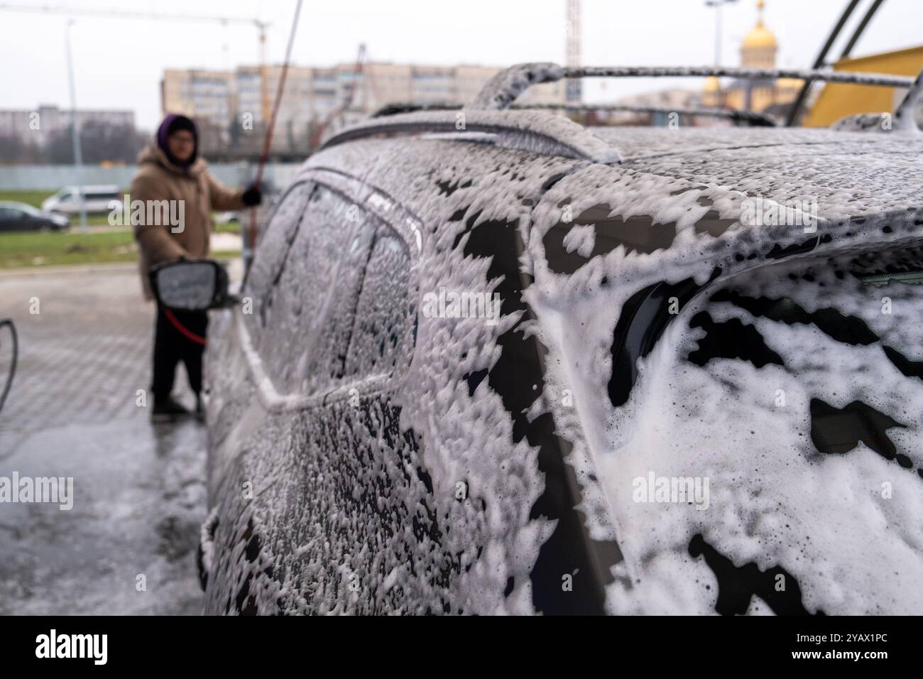 SUV Being Washed at Car Wash Stock Photo - Alamy