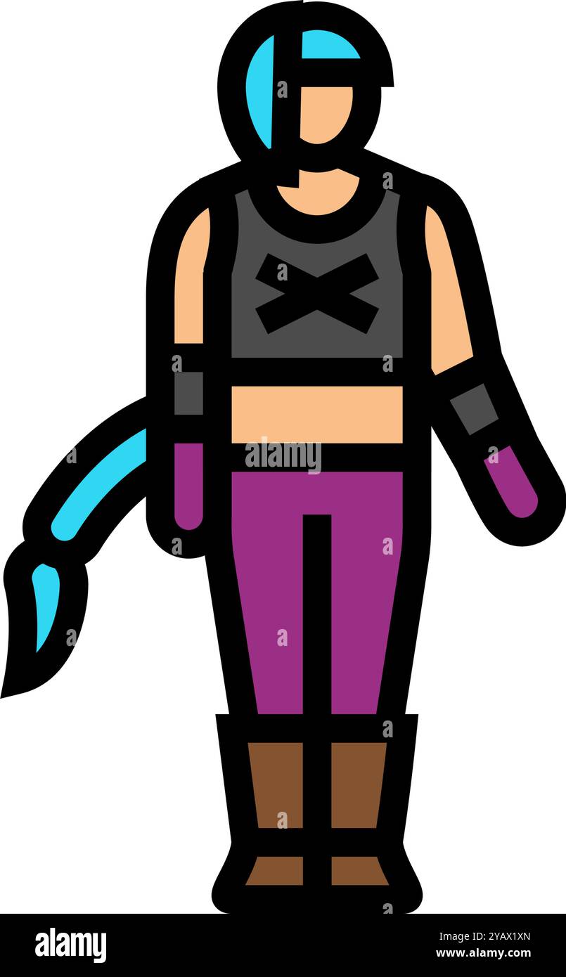 video game cosplay female color icon vector illustration Stock Vector ...