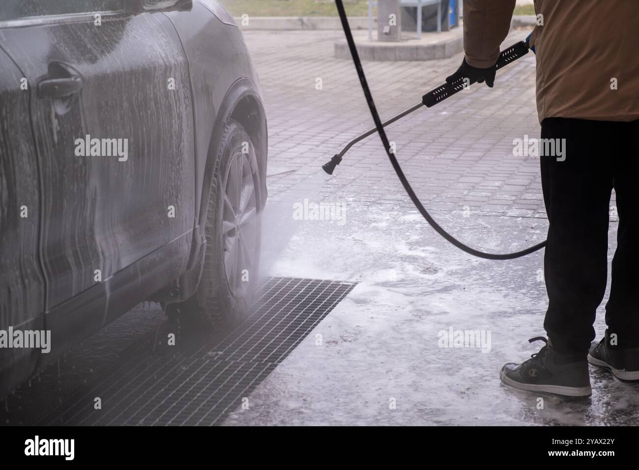 SUV Being Washed at Car Wash Stock Photo - Alamy