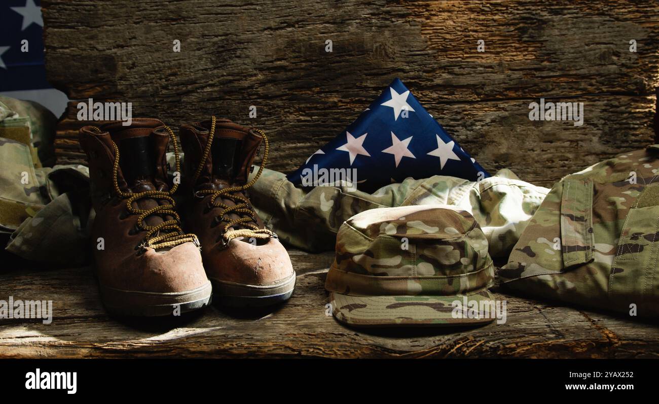 Military stuff on the ground to celebrate veterans Day Stock Photo - Alamy